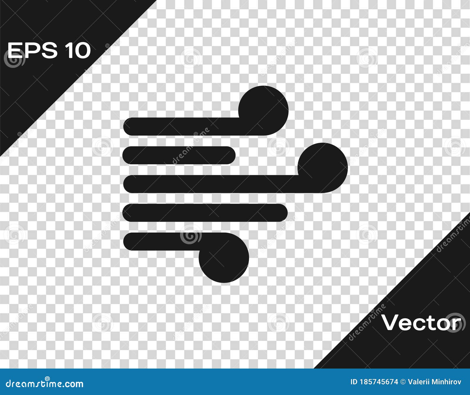 Black Wind Icon Isolated on Transparent Background. Windy Weather Stock ...