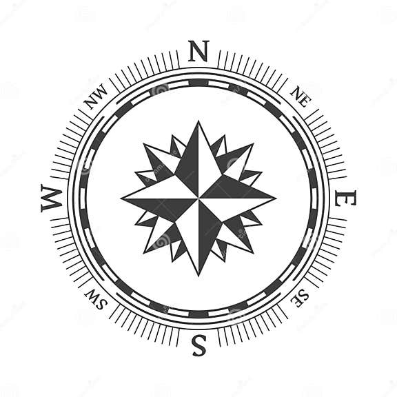 Black wind rose. stock illustration. Illustration of icon - 295689827