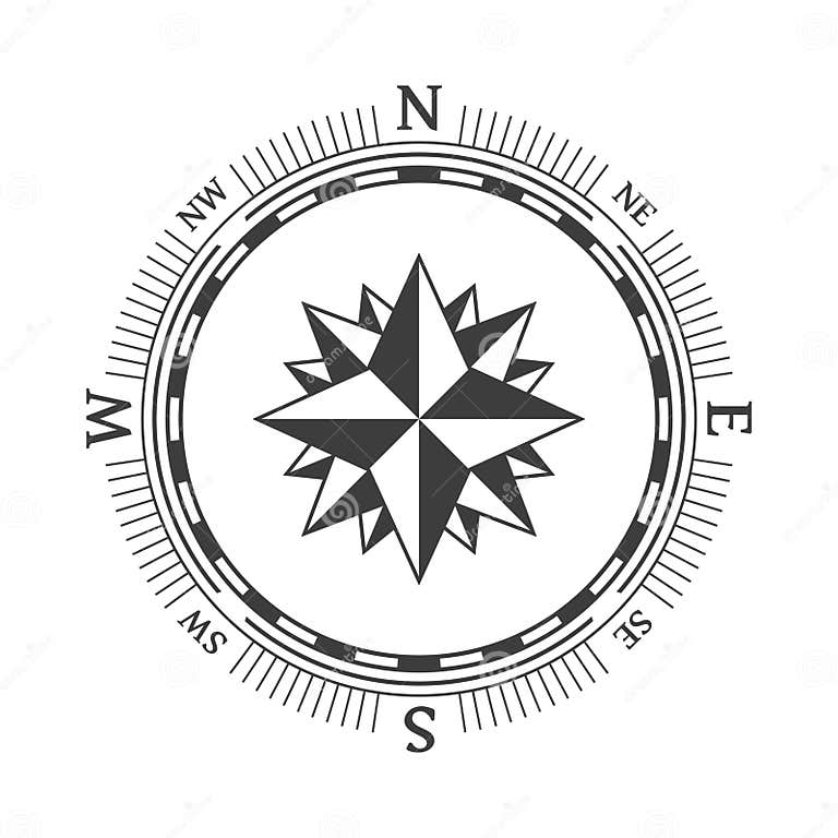 Black wind rose. stock illustration. Illustration of icon - 295689827