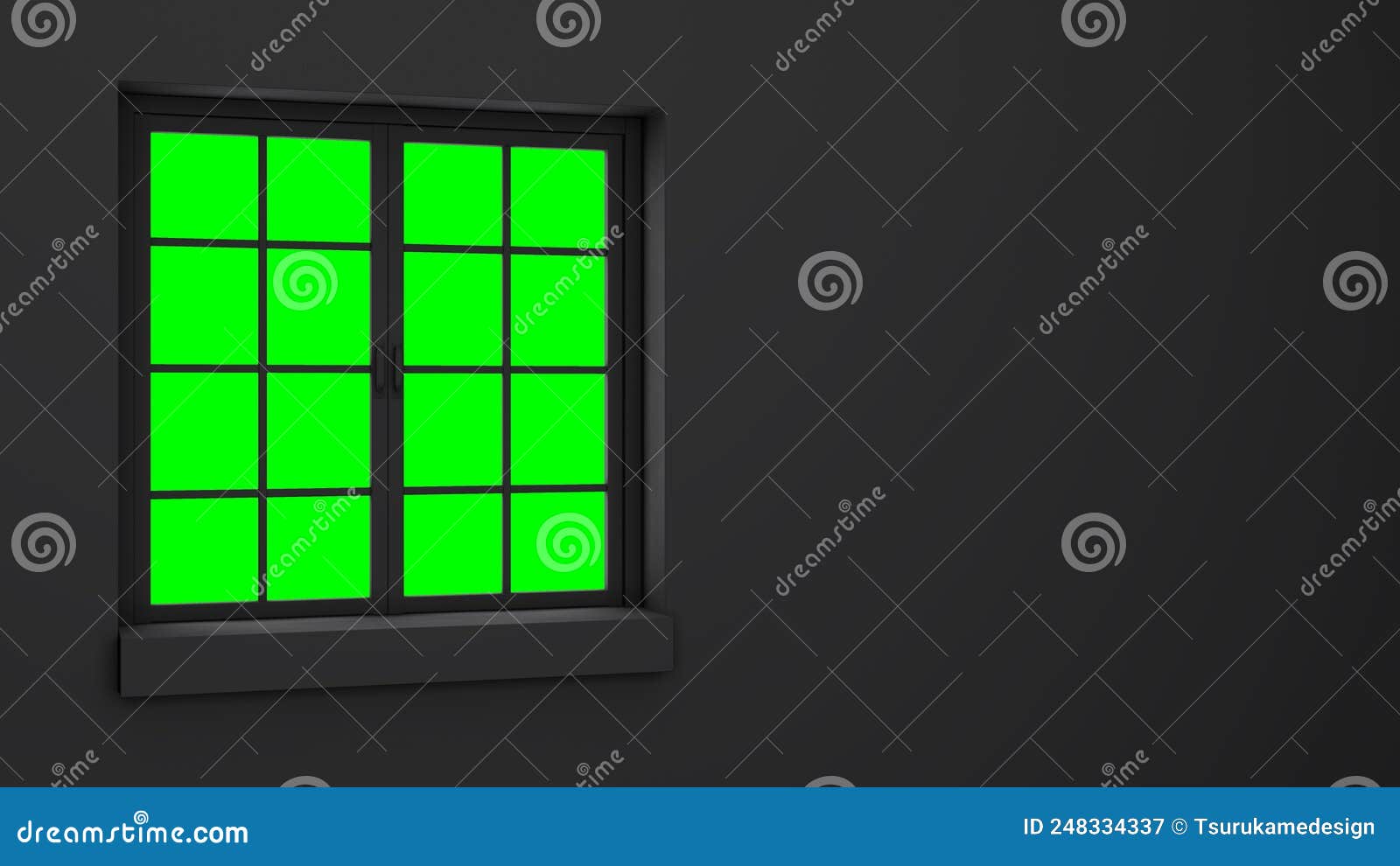 Black Window with Green Chroma Key. Stock Illustration - Illustration ...