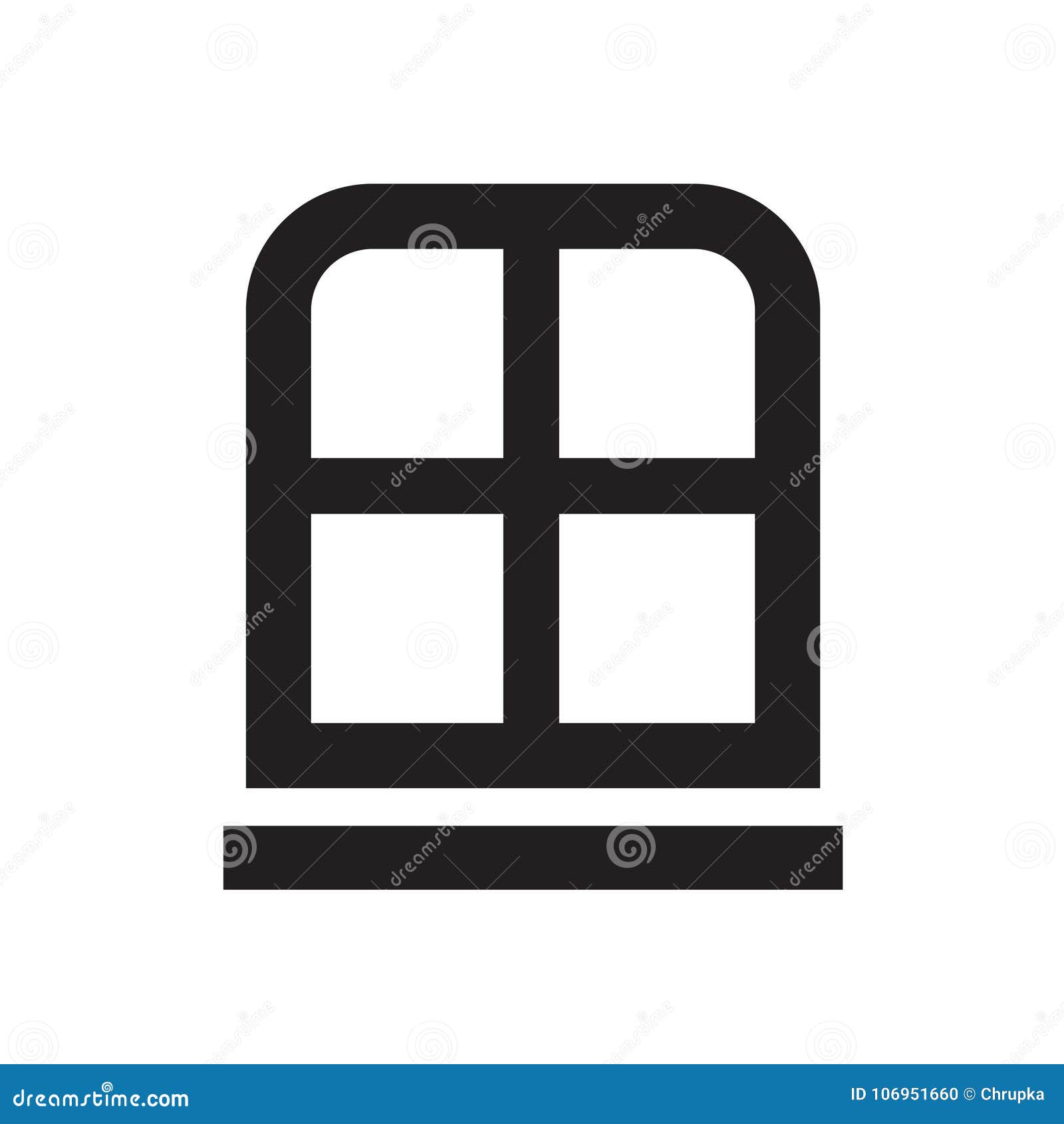 Black window icon stock vector. Illustration of window - 106951660
