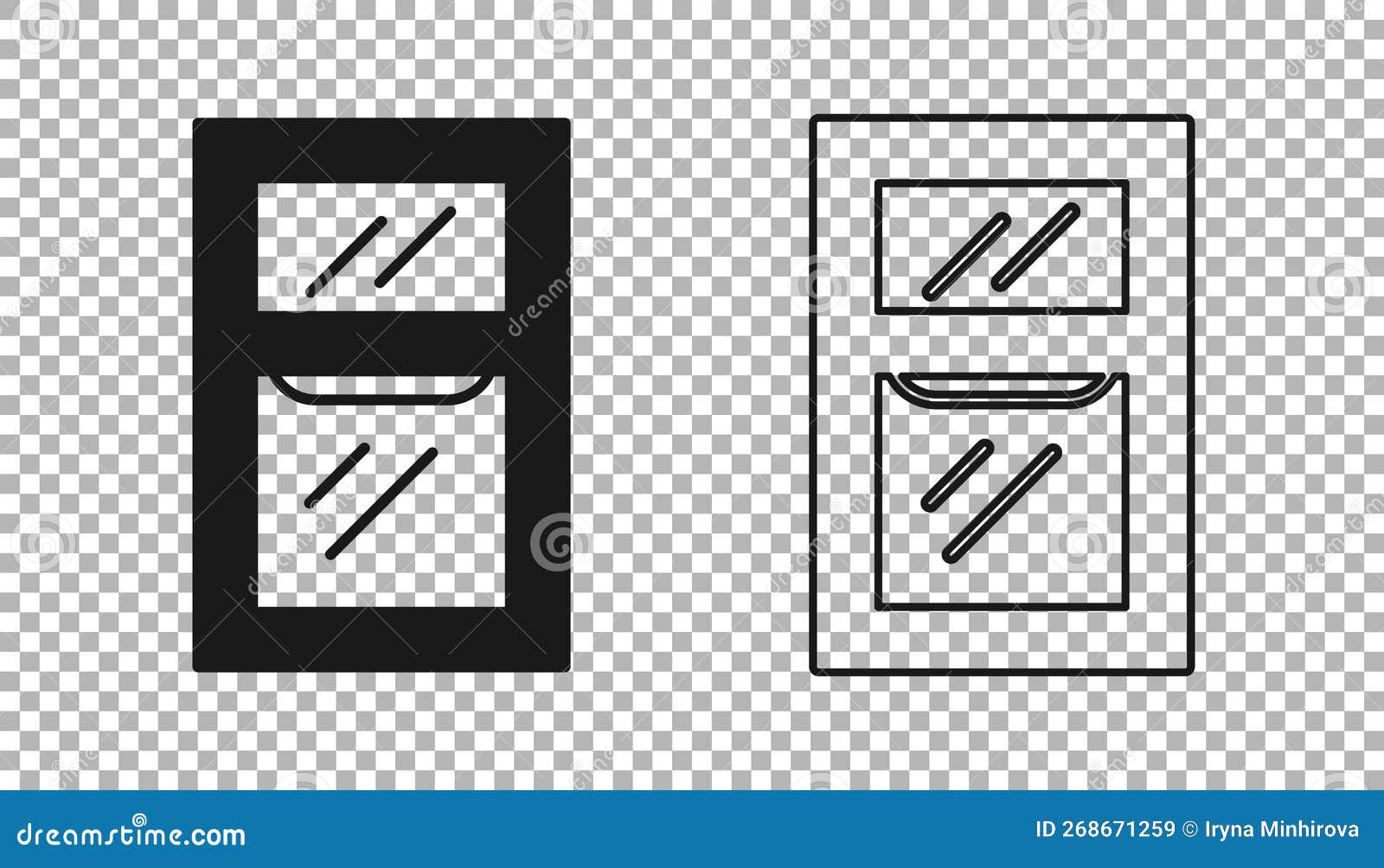 Black Window in Room Icon Isolated on Transparent Background. Vector ...