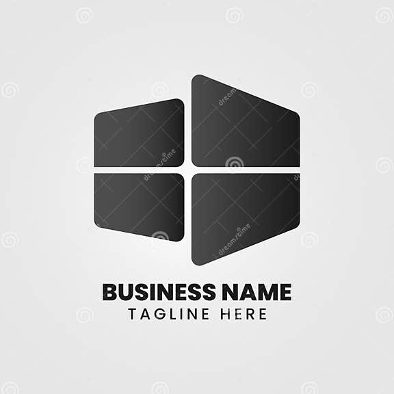 Black Windows Logo Template Stock Illustration - Illustration of design ...