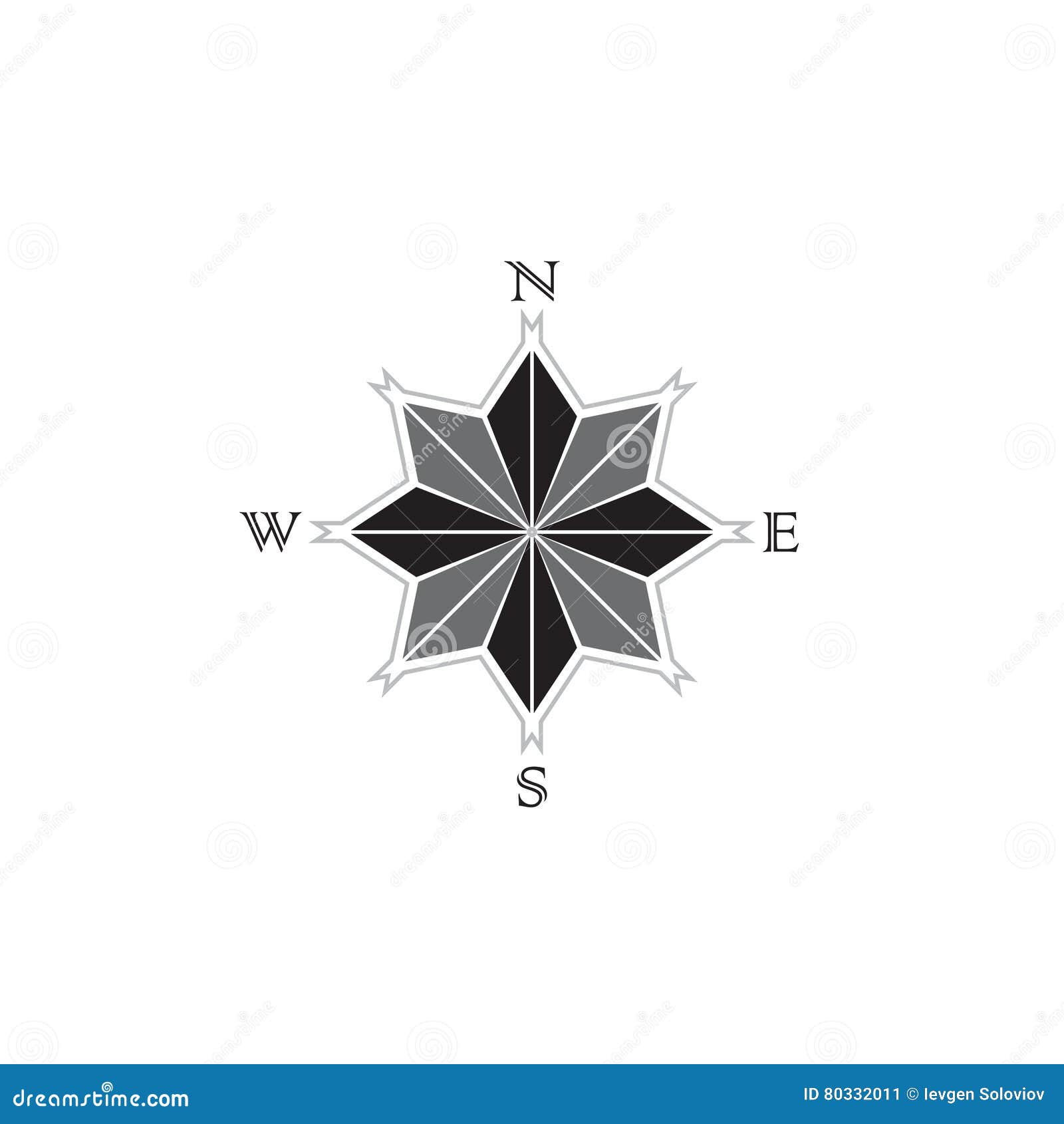 Black windrose sign stock vector. Illustration of north - 80332011