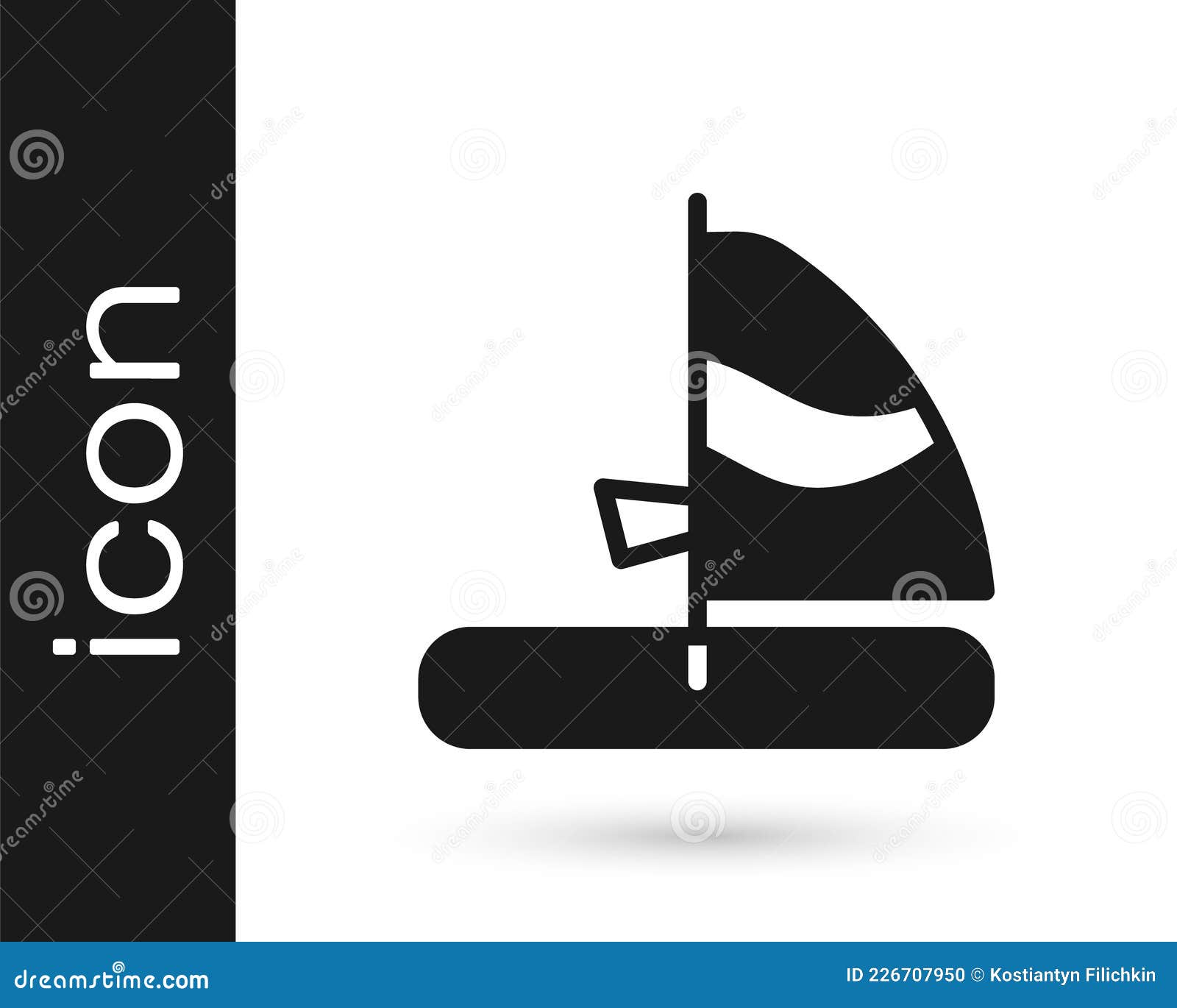 Black Windsurfing Icon Isolated on White Background. Vector Stock ...