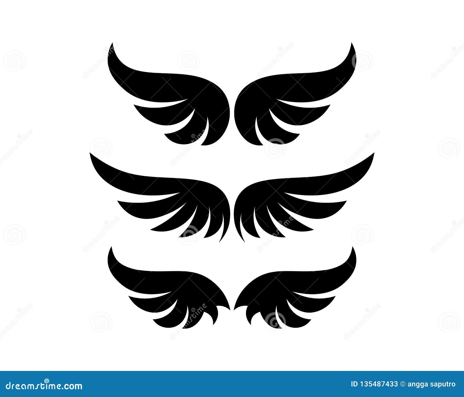 Black Wing Logo Symbol for a Professional Designer Stock Illustration ...