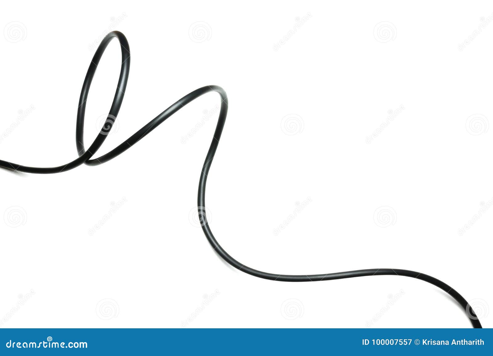 Black Wire Cable Isolated on a White Background Stock Image - Image of ...