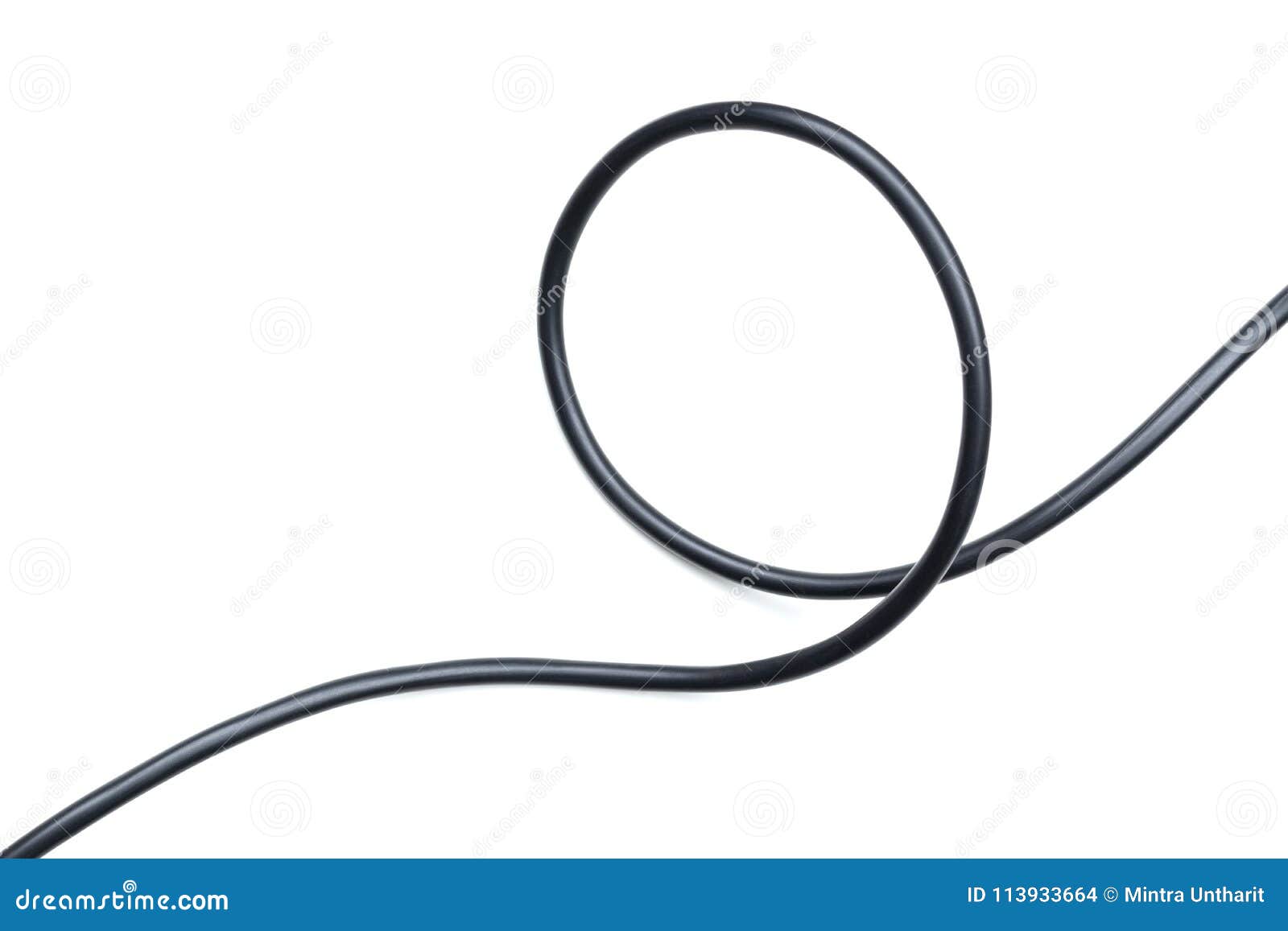 Black Wire Electrical Cable Isolate on White Background Stock Photo ...