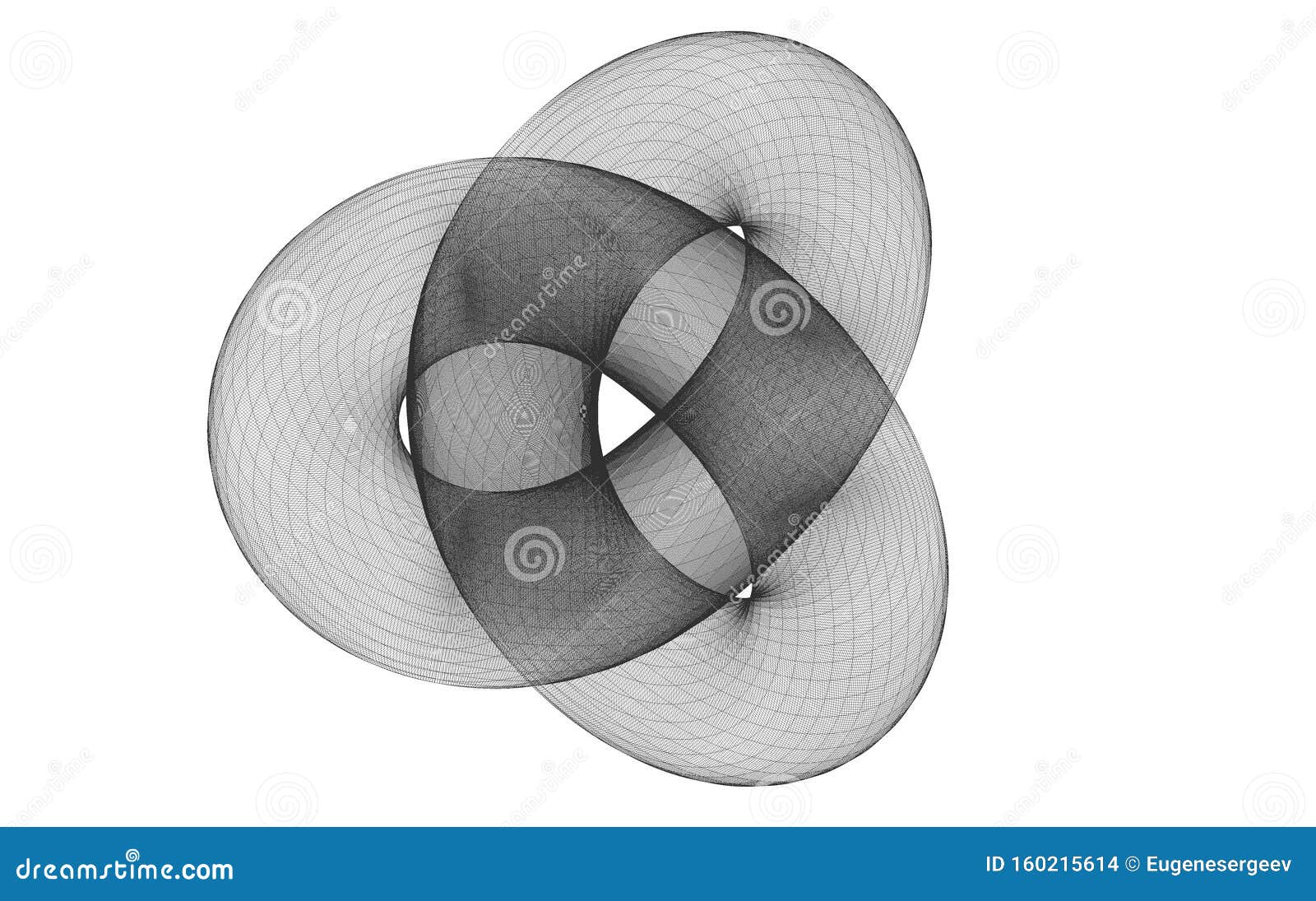 Black Wire-frame Torus Knot 3d Stock Illustration - Illustration of ...