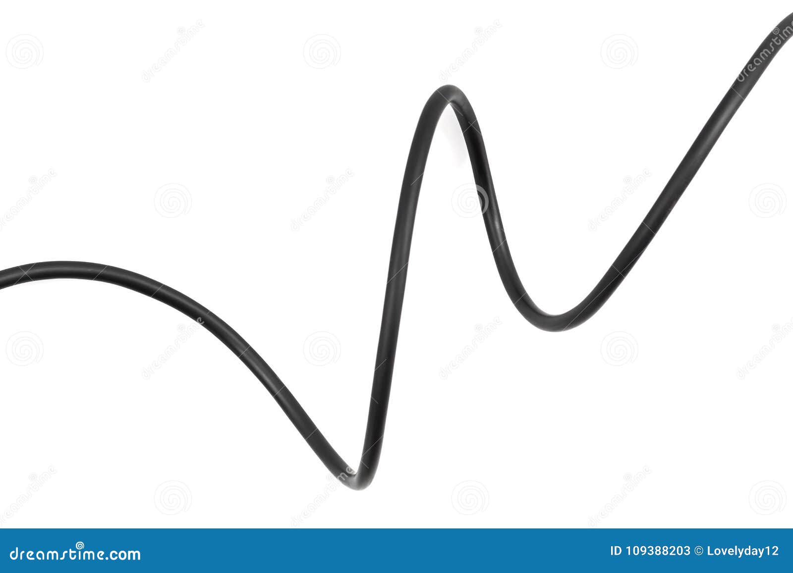 Black Wire Isolate on White Stock Image - Image of data, network: 109388203