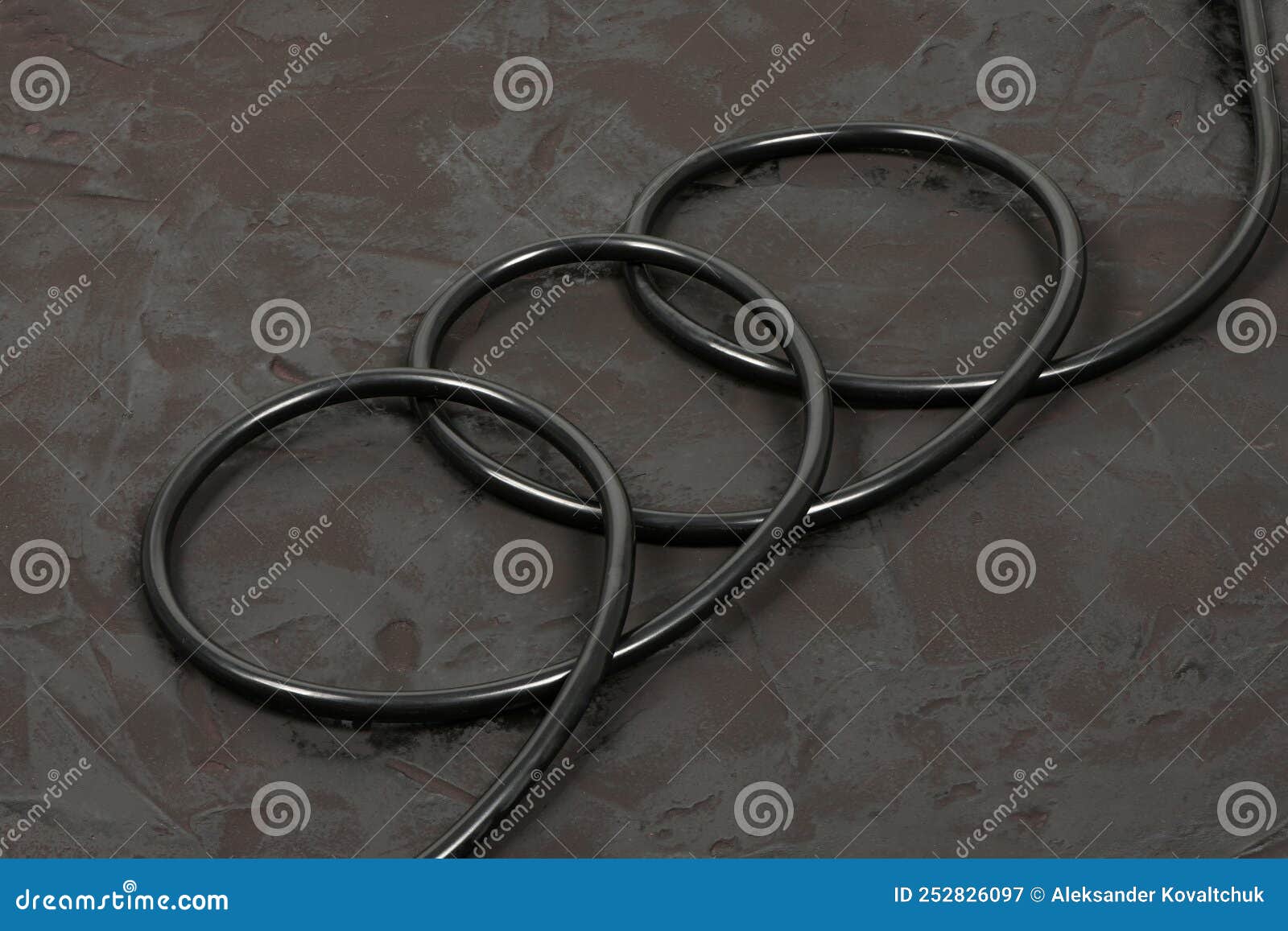 Black Wire Isolated on Black Background Abstraction. High Resolution ...