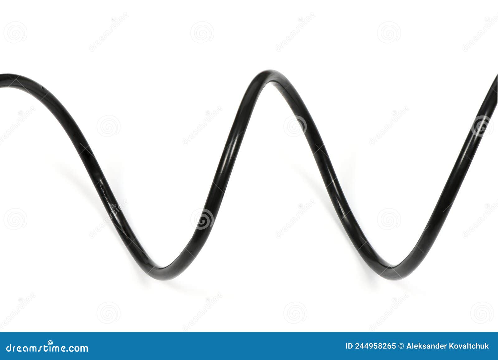 Black Wire Isolated on White Background Abstraction. High Resolution ...
