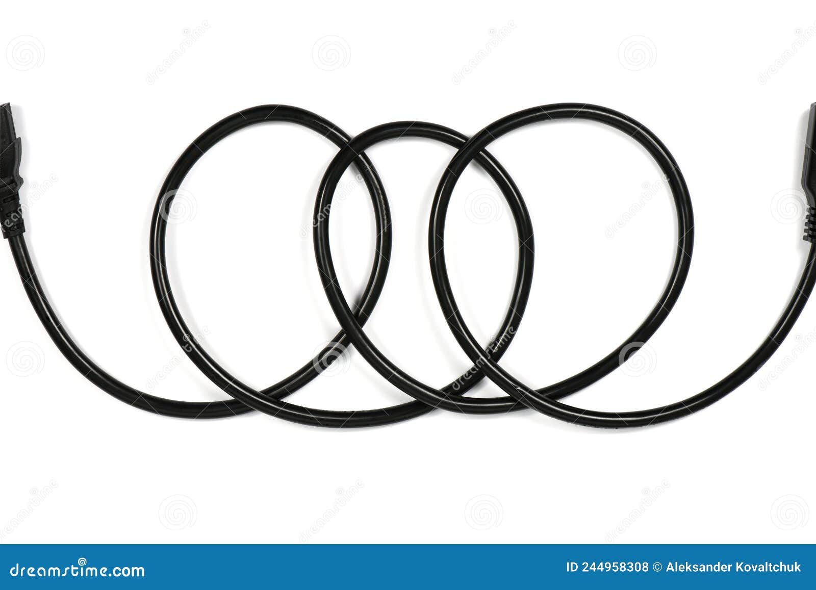 Black Wire Isolated on White Background Abstraction. High Resolution ...