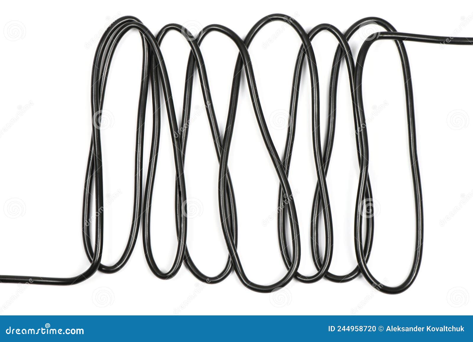 Black Wire Isolated on White Background Abstraction. High Resolution ...