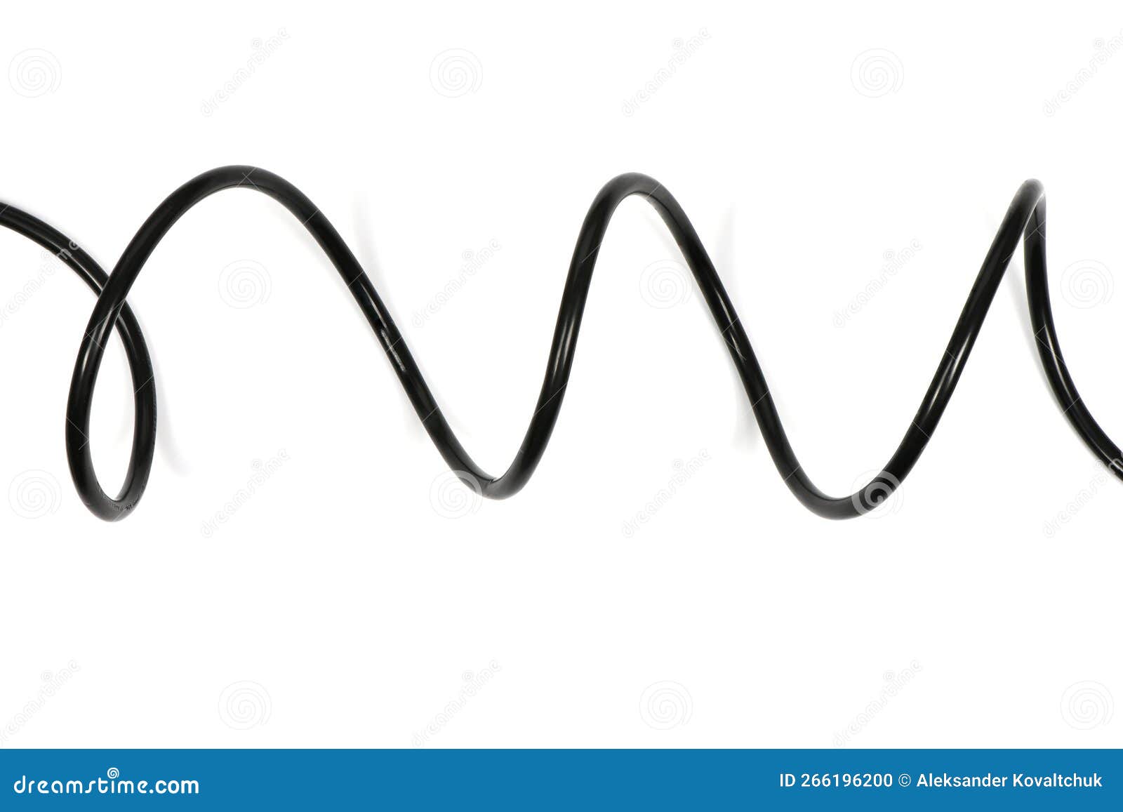 Black Wire Isolated on White Background Abstraction. High Resolution ...