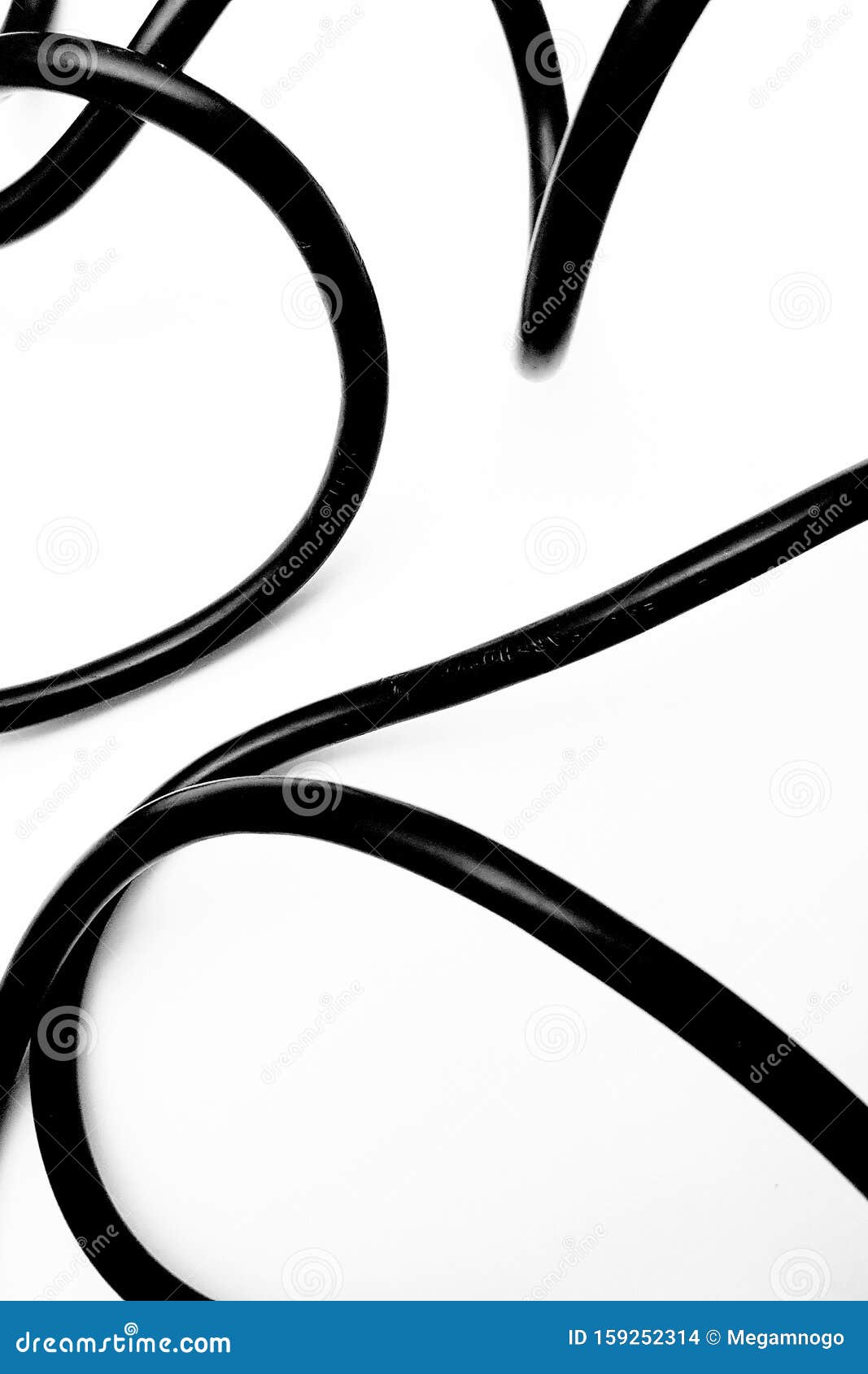 Black Wire on a White Background Abstraction Stock Photo - Image of ...