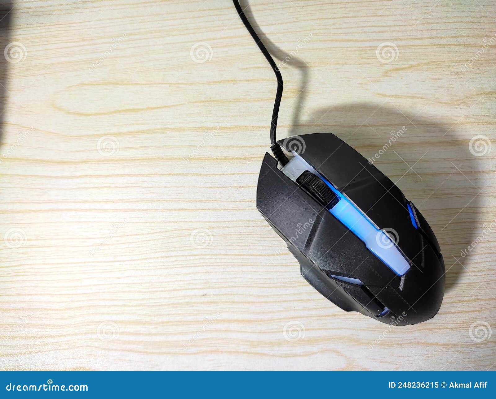 Black Wired Computer Mouse, Top View Stock Image - Image of wired ...