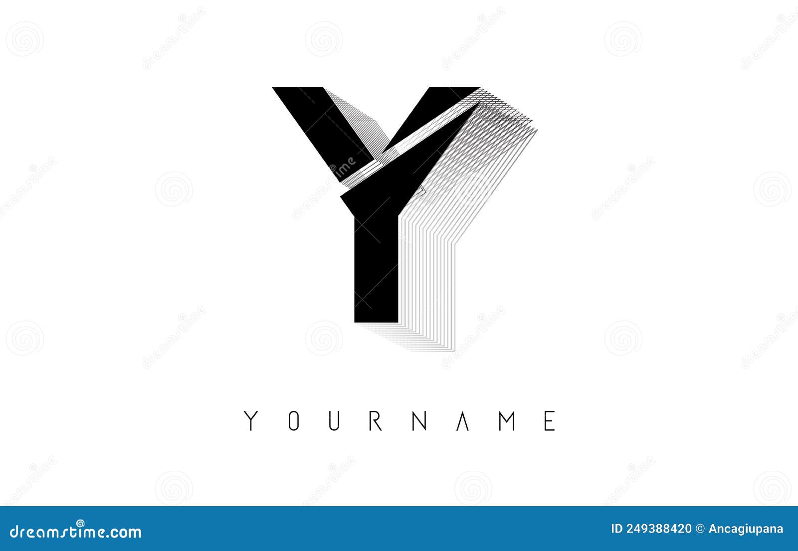 Black Wireframe Y Letter Logo Design. Creative Vector Illustration with ...