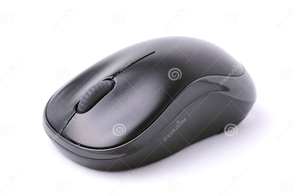 Black Wireless Computer Mouse Stock Photo - Image of tool, scroll ...