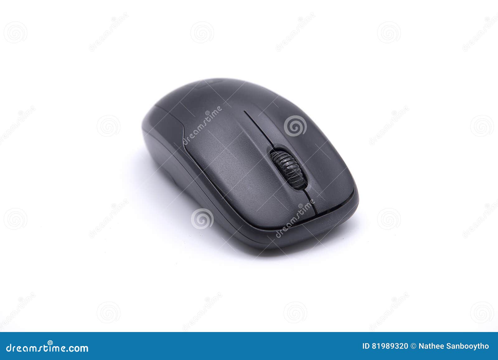 Black Wireless Computer Mouse Stock Photo - Image of push ...
