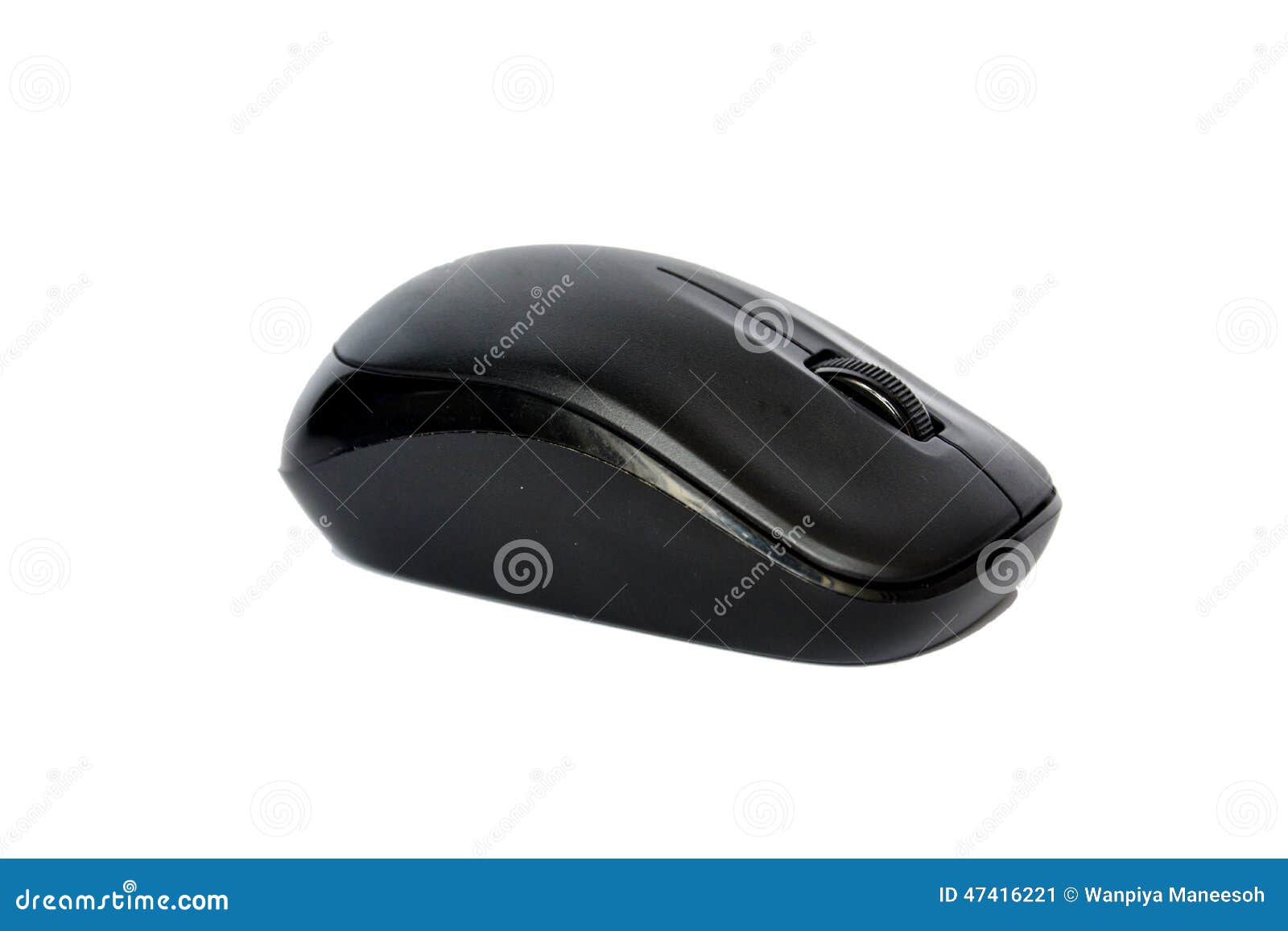 Black Wireless Computer Mouse Isolated on White Stock Image - Image of ...