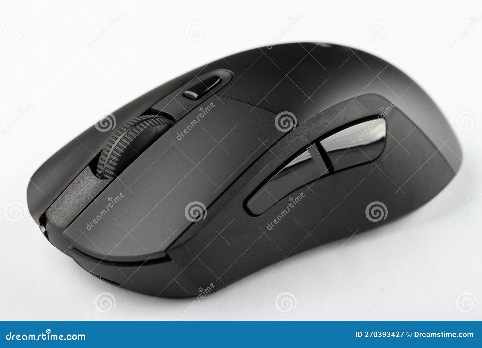 Black Wireless Computer Mouse on a White Background Stock Image - Image ...