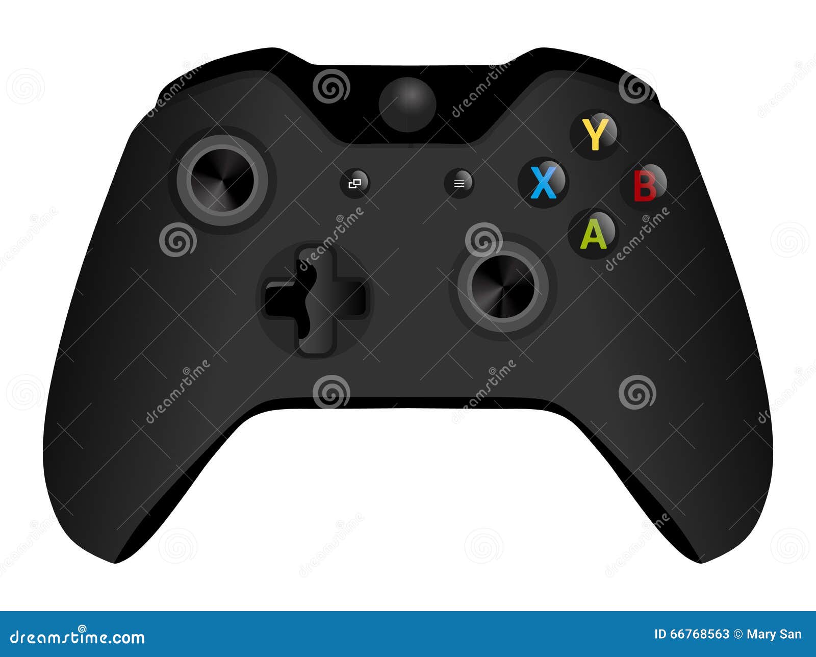 Black Wireless Game Controller Isolated on White Stock Vector ...