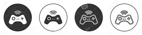 Black Wireless Gamepad Icon Isolated on White Background. Game ...