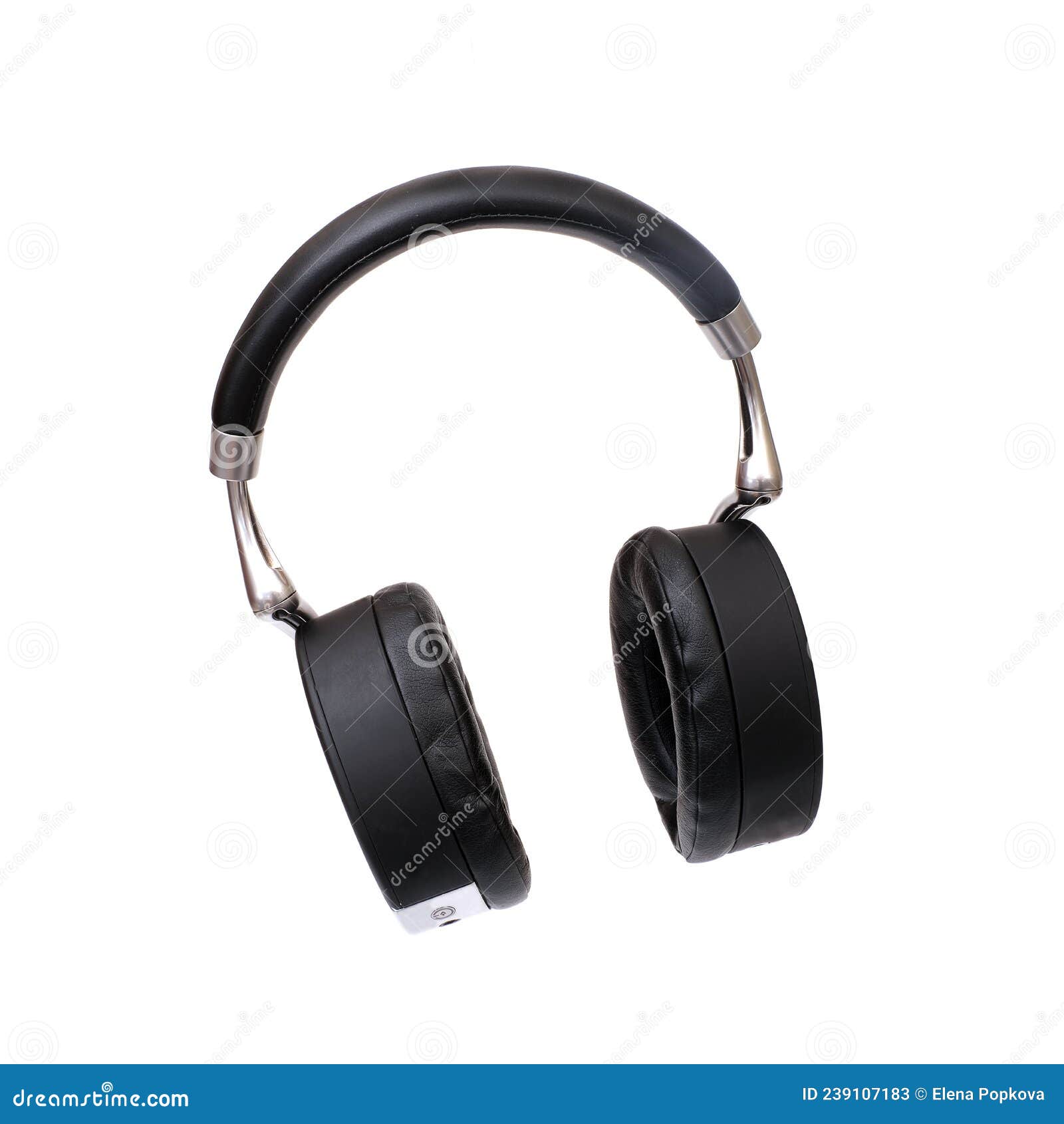 Black Wireless Headphones Isolated on White Background Stock Image ...