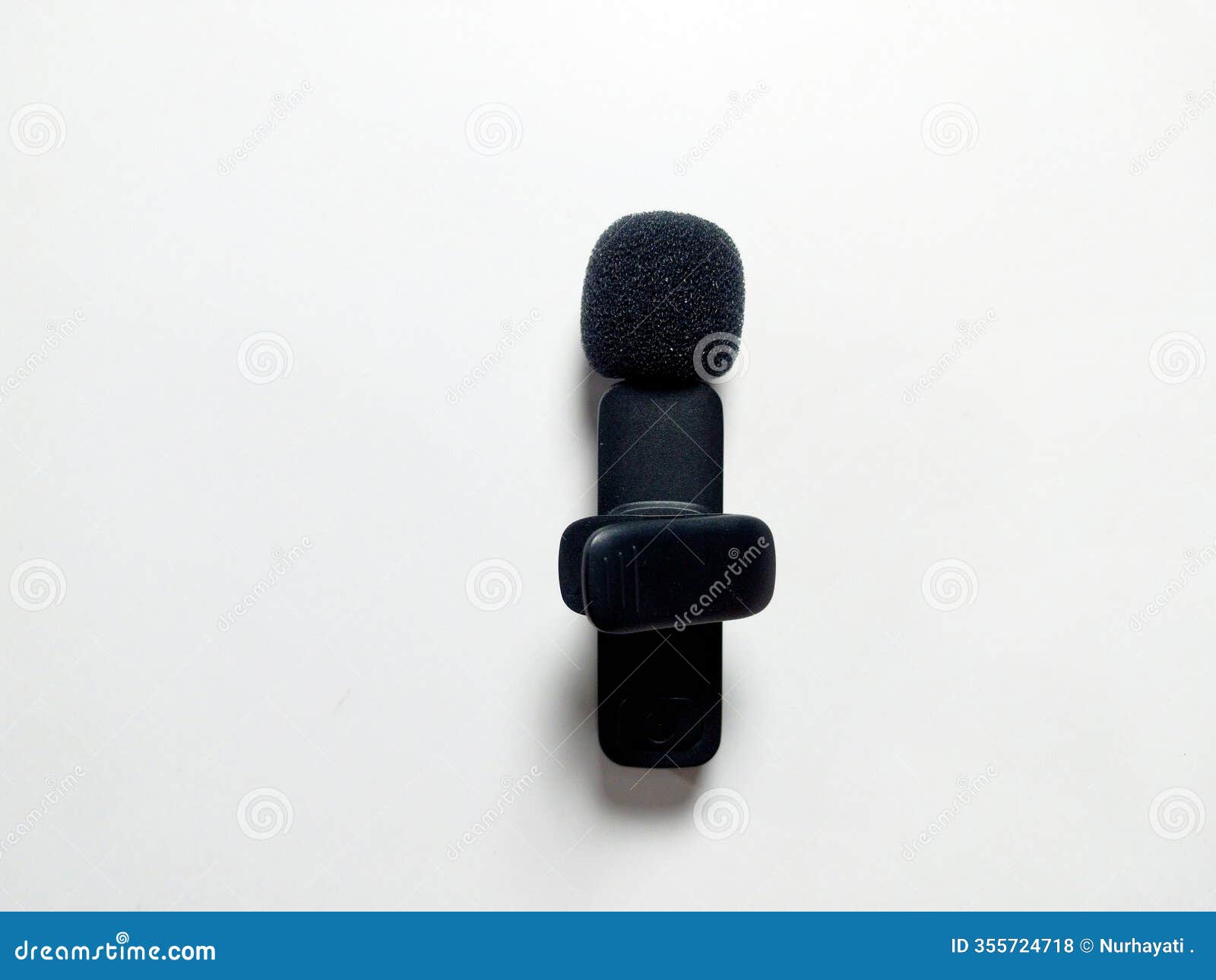 Black Wireless Lavalier Microphone on White Background Stock Photo ...