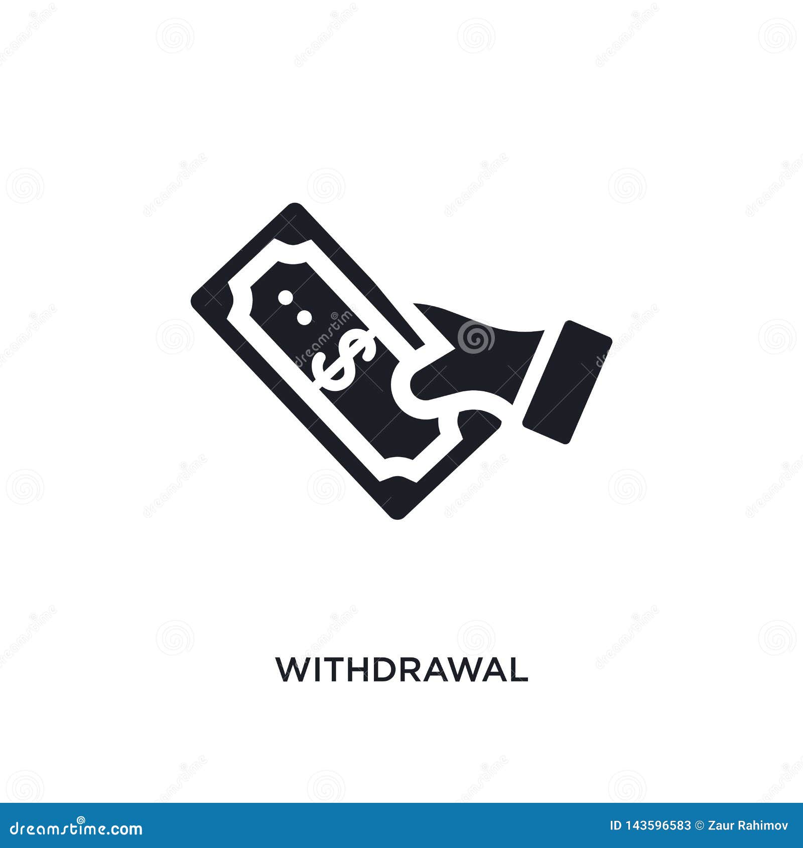 Black Withdrawal Isolated Vector Icon. Simple Element Illustration from ...