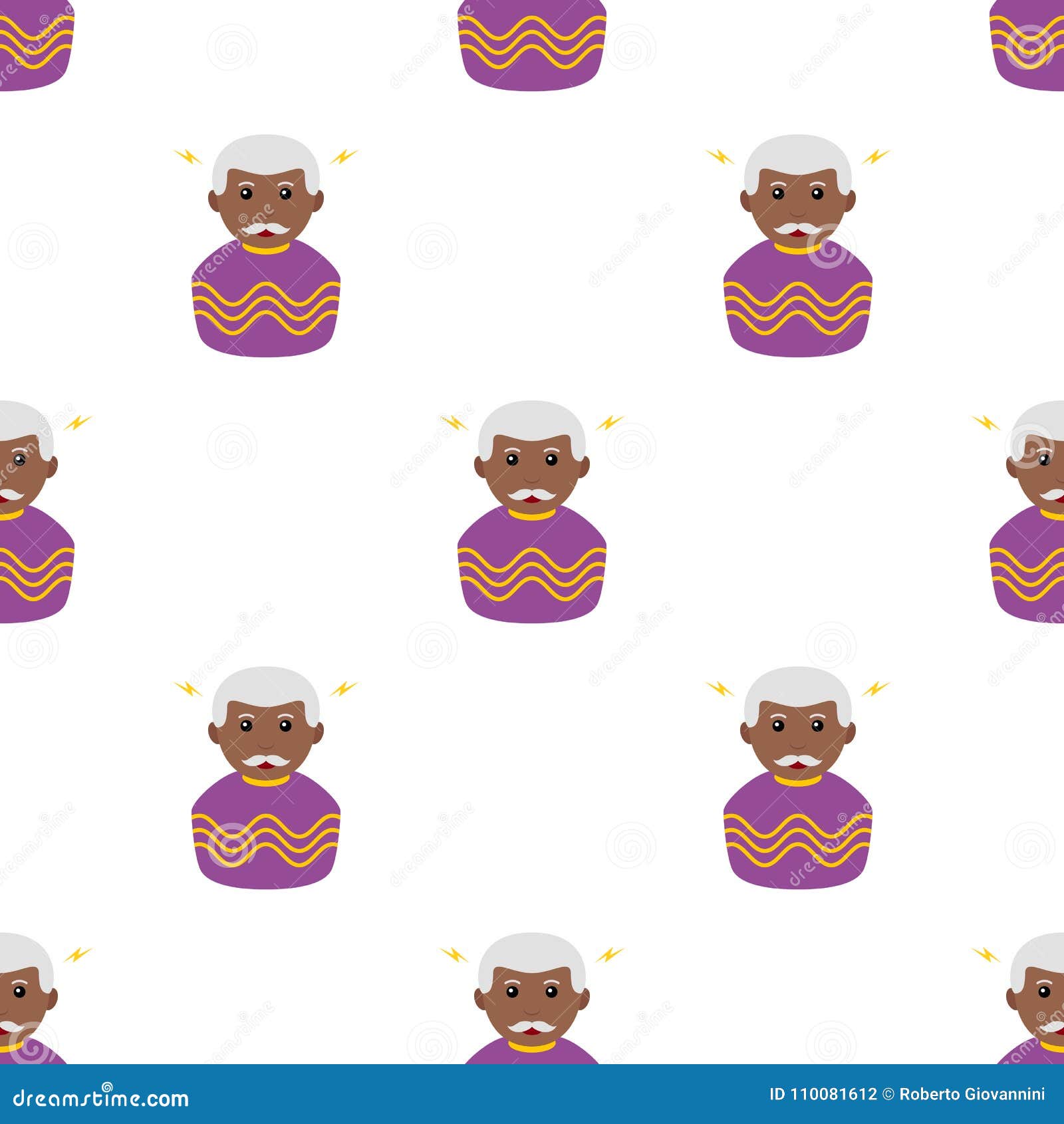 Black Wizard Avatar Icon Seamless Pattern Stock Vector - Illustration ...