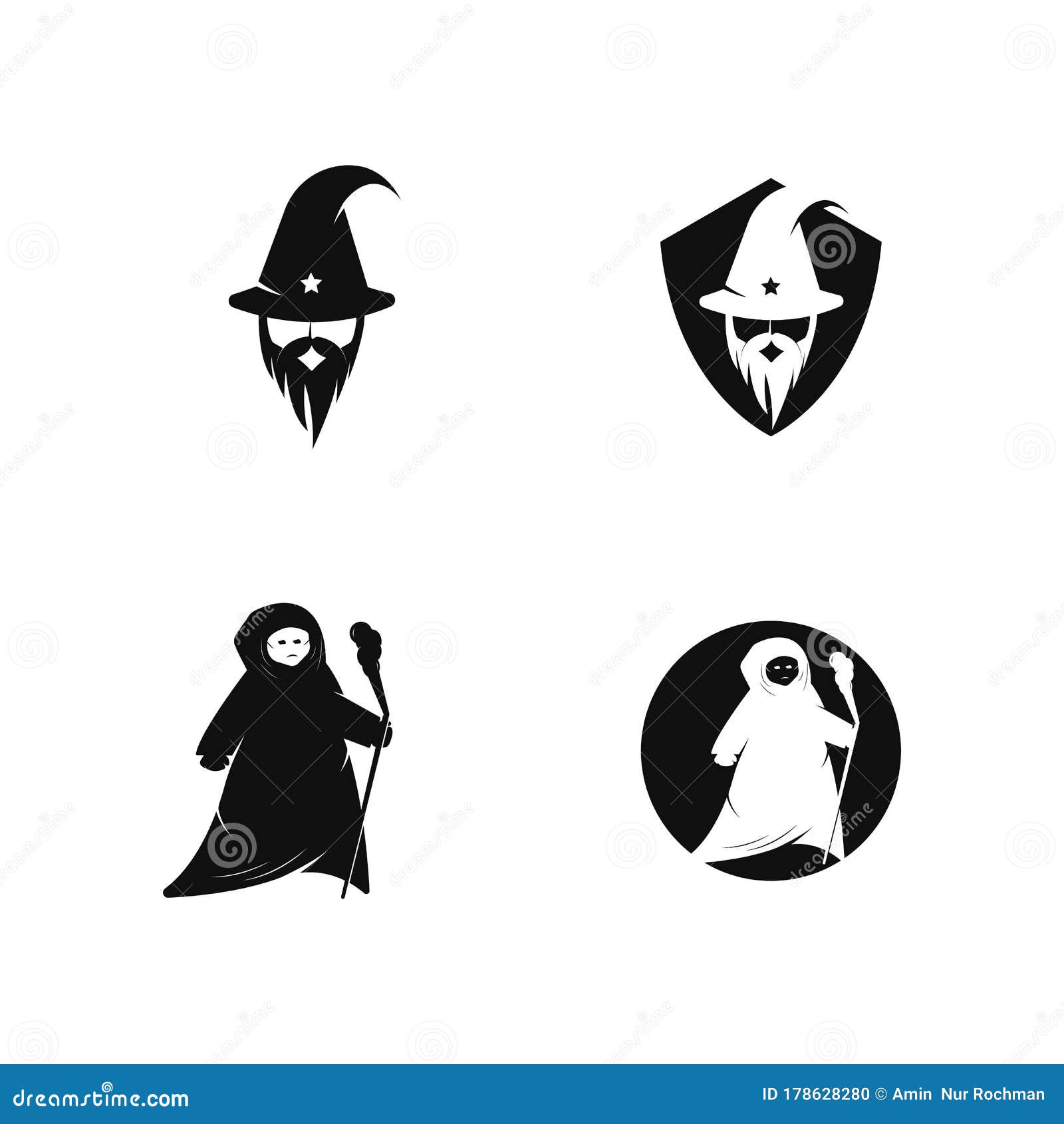 Black Wizard character stock illustration. Illustration of horror ...