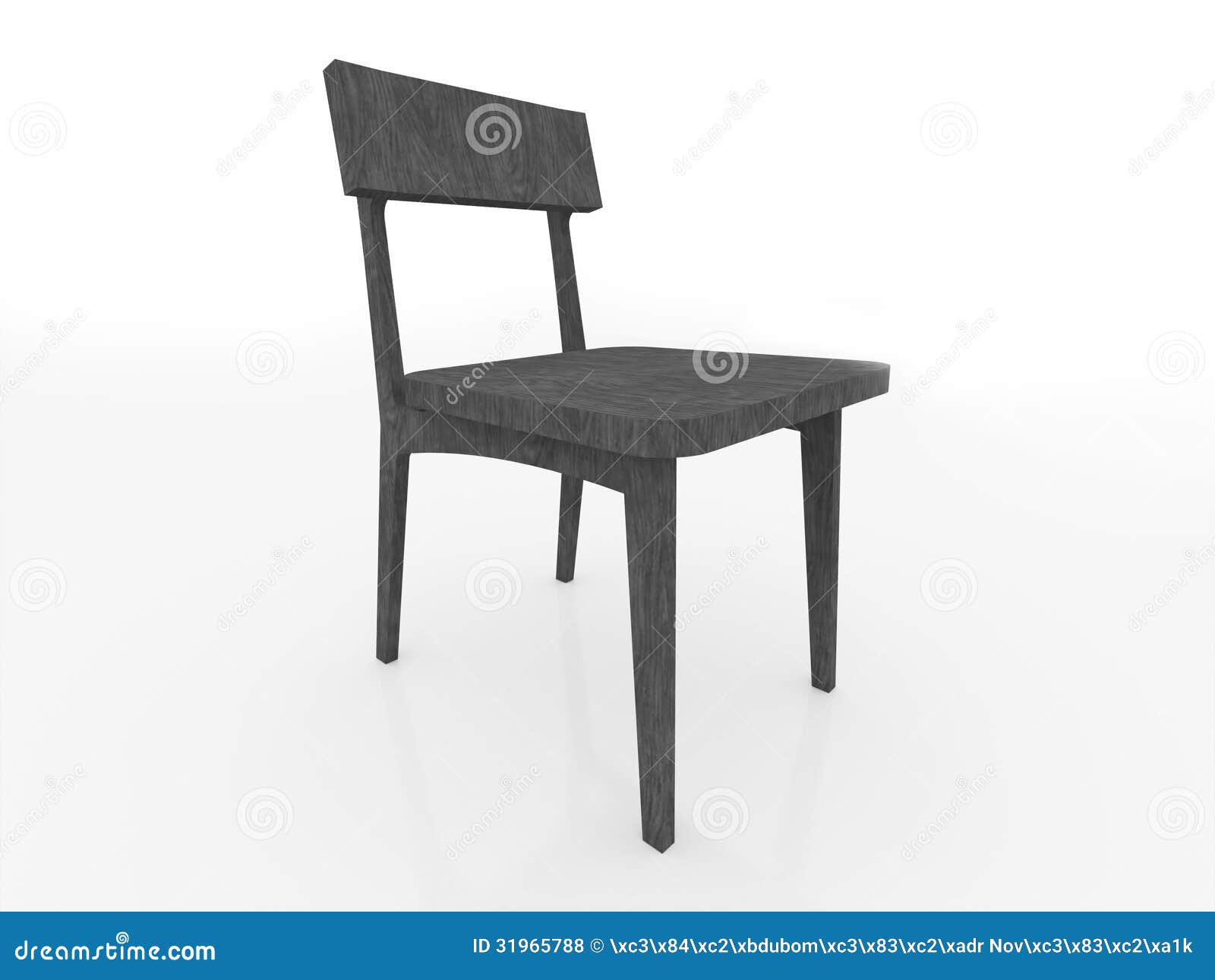 Black woden chair stock illustration. Illustration of decoration - 31965788