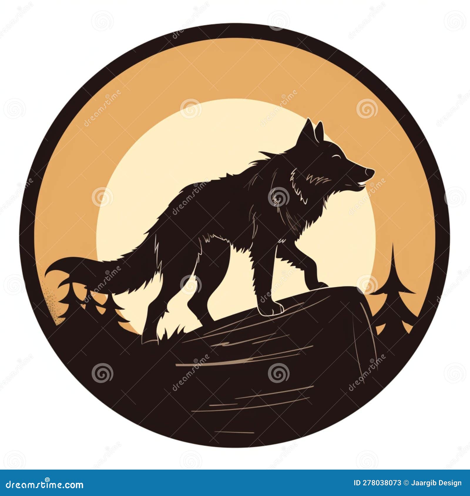 Black wolf 1 stock illustration. Illustration of symbol - 278038073