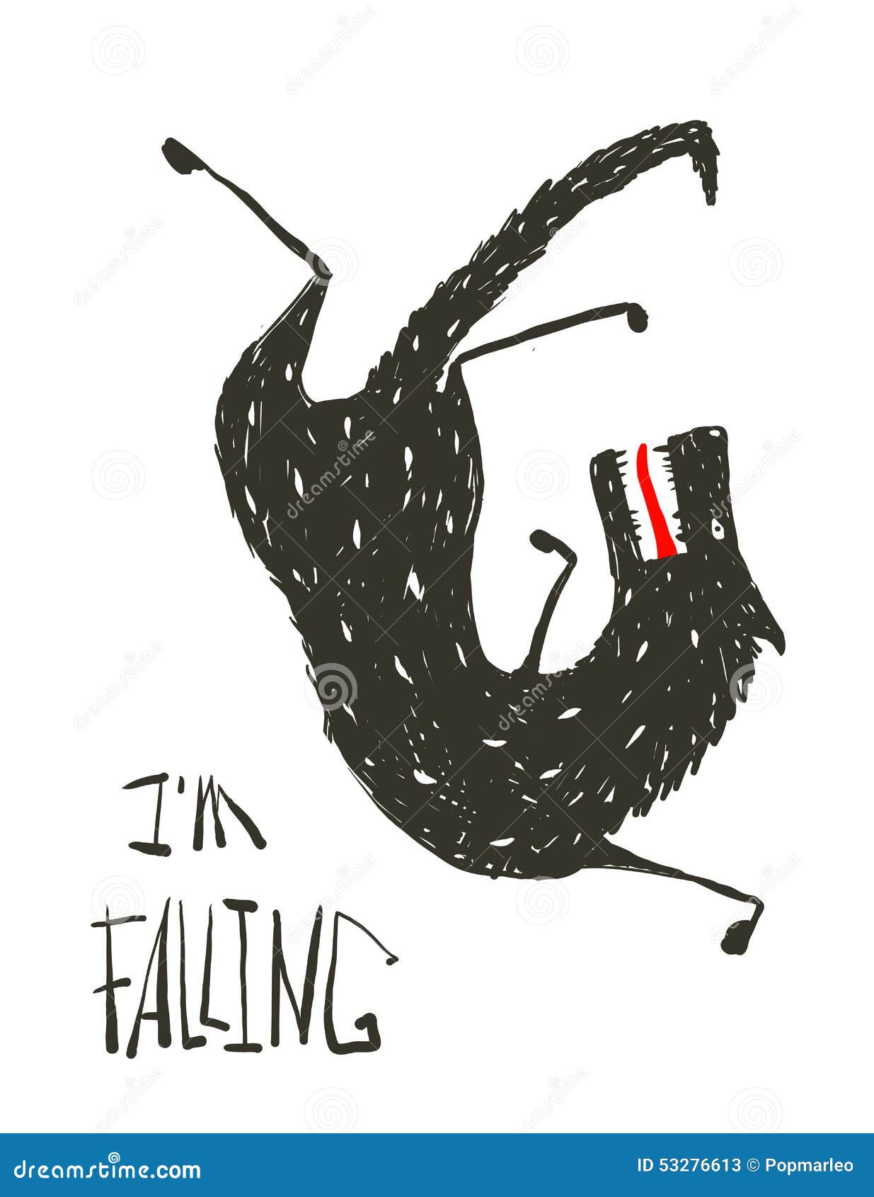 Black Wolf Falling Down stock vector. Illustration of falling - 53276613
