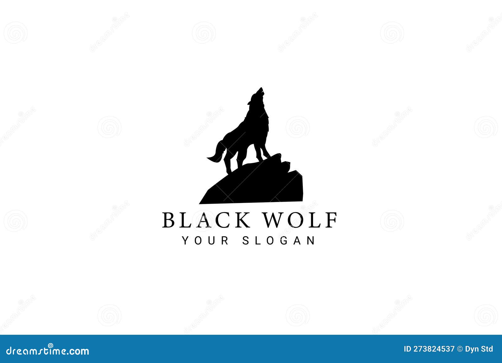 Black Wolf Logo Vector stock vector. Illustration of hunt - 273824537