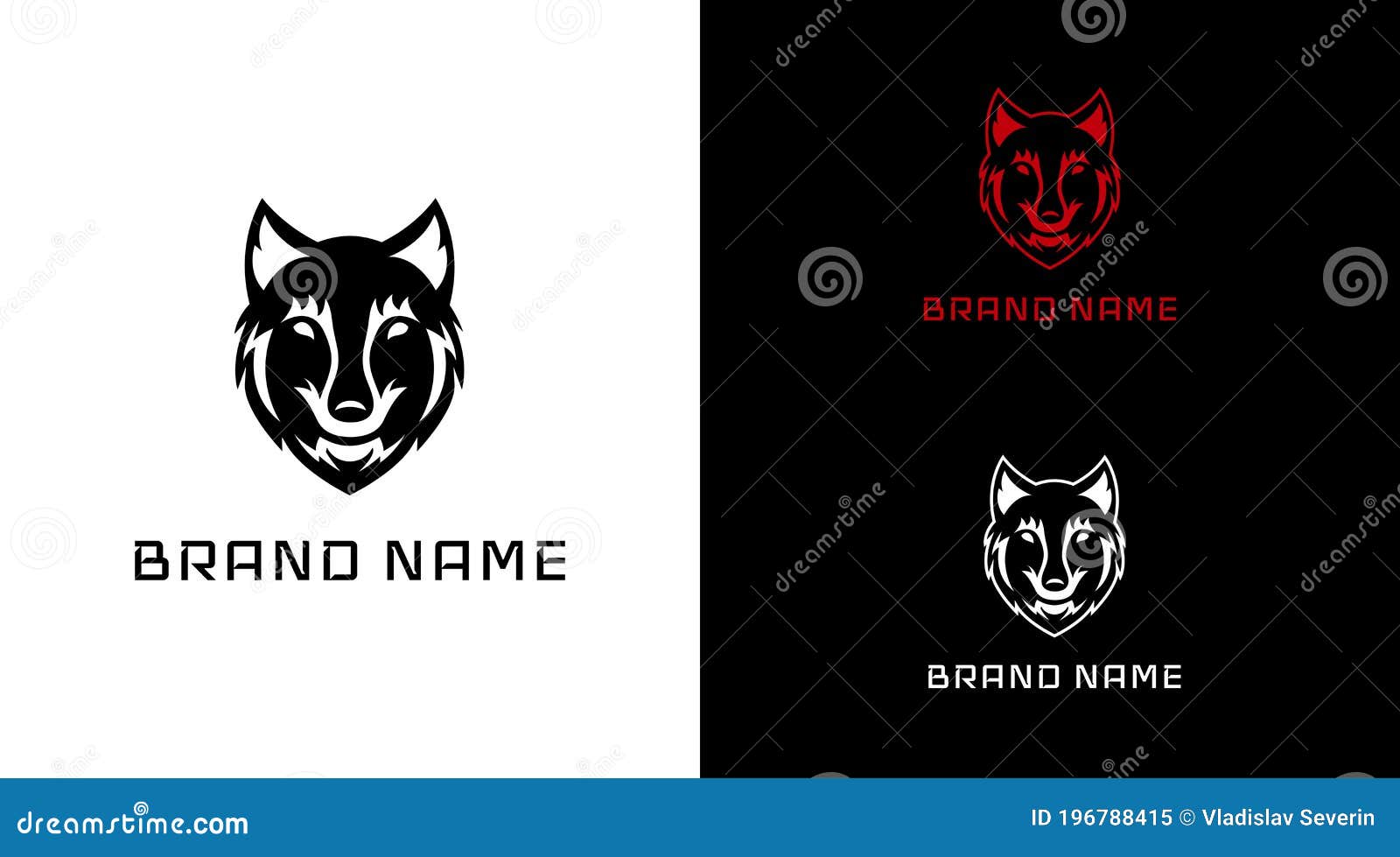 Black wolf masculine logo stock vector. Illustration of emblem - 196788415