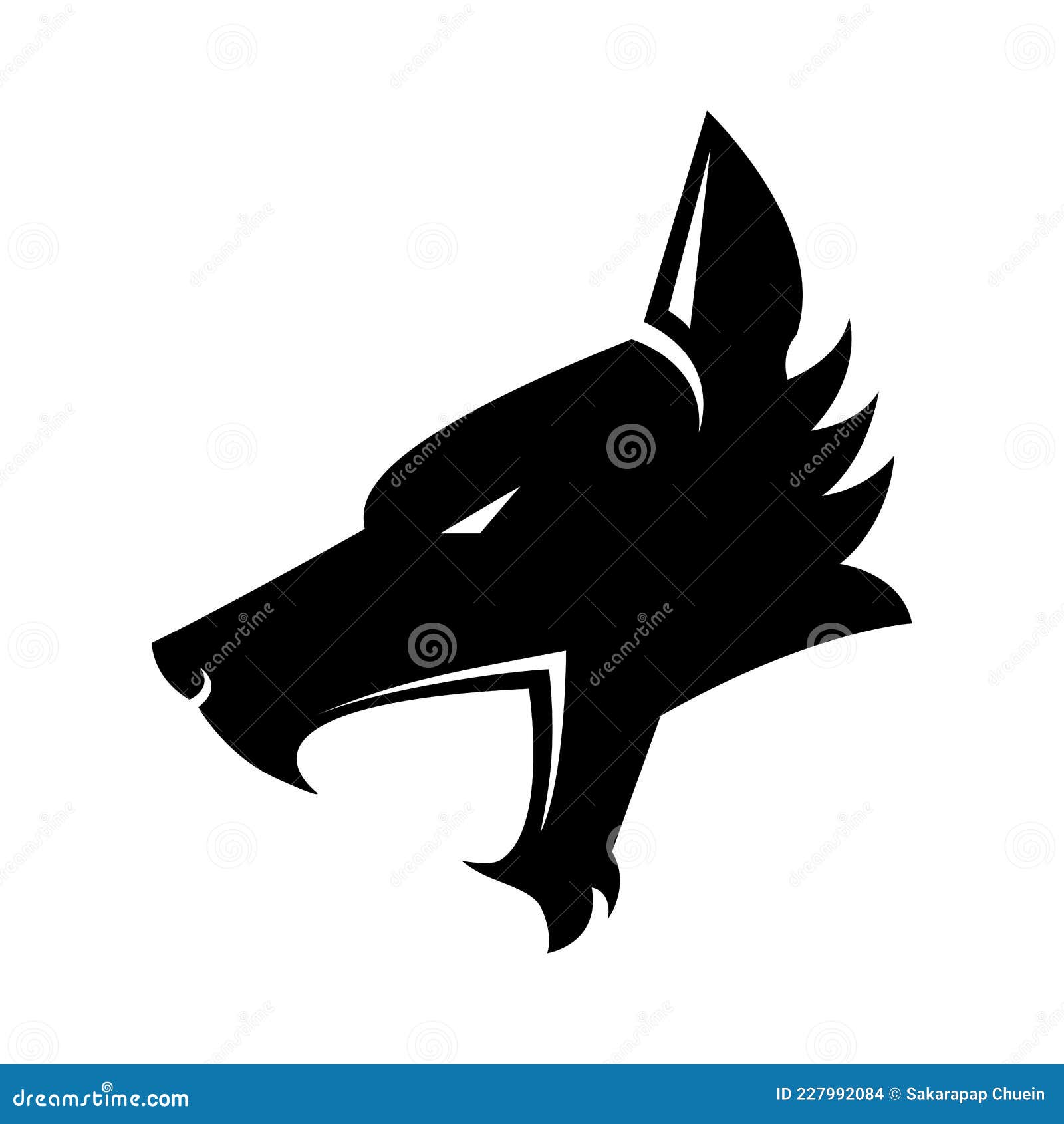 Wolf side view head icon stock vector. Illustration of mammal - 227992084