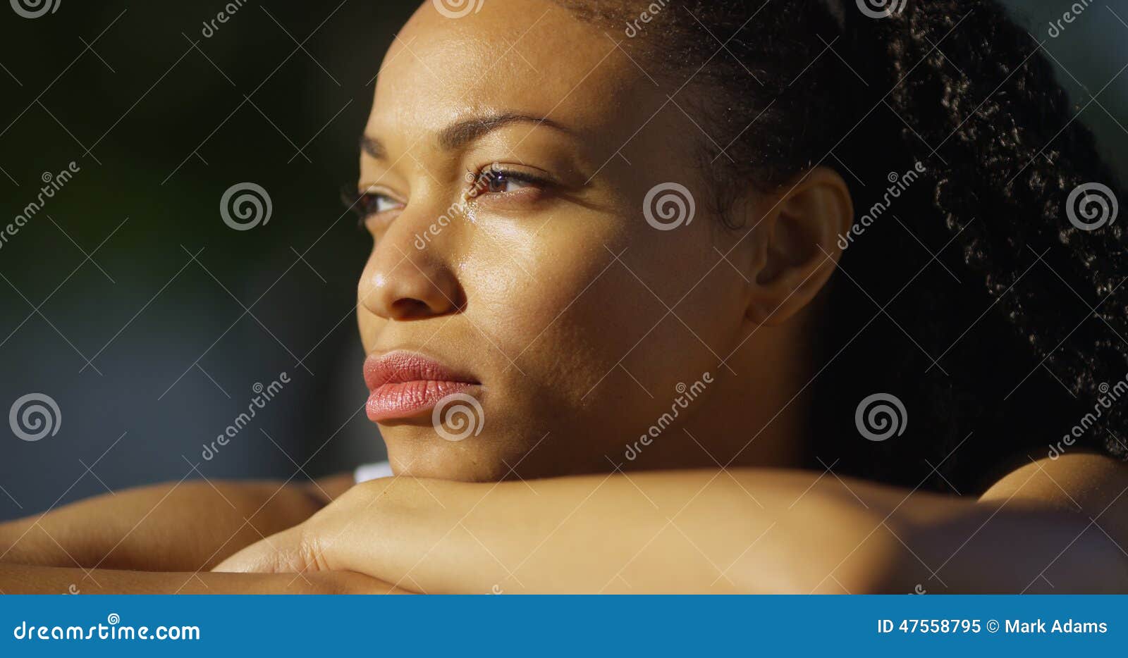 Black Woman Crying Outdoors Stock Image - Image of beautiful ...