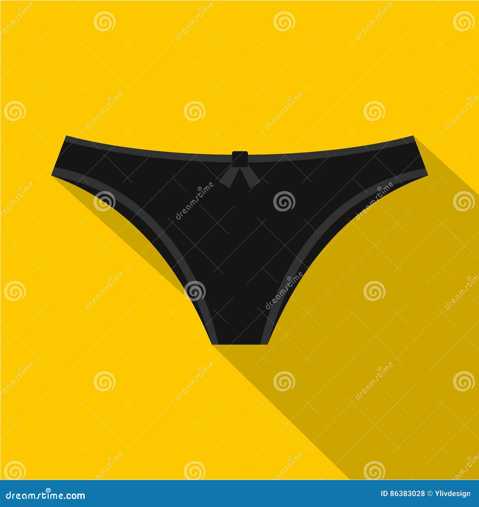 Black Woman Panties Icon Flat Style Stock Vector Illustration Of