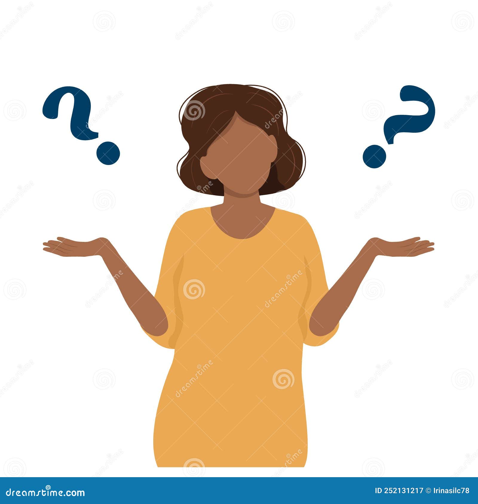Black woman in perplexity stock vector. Illustration of future - 252131217