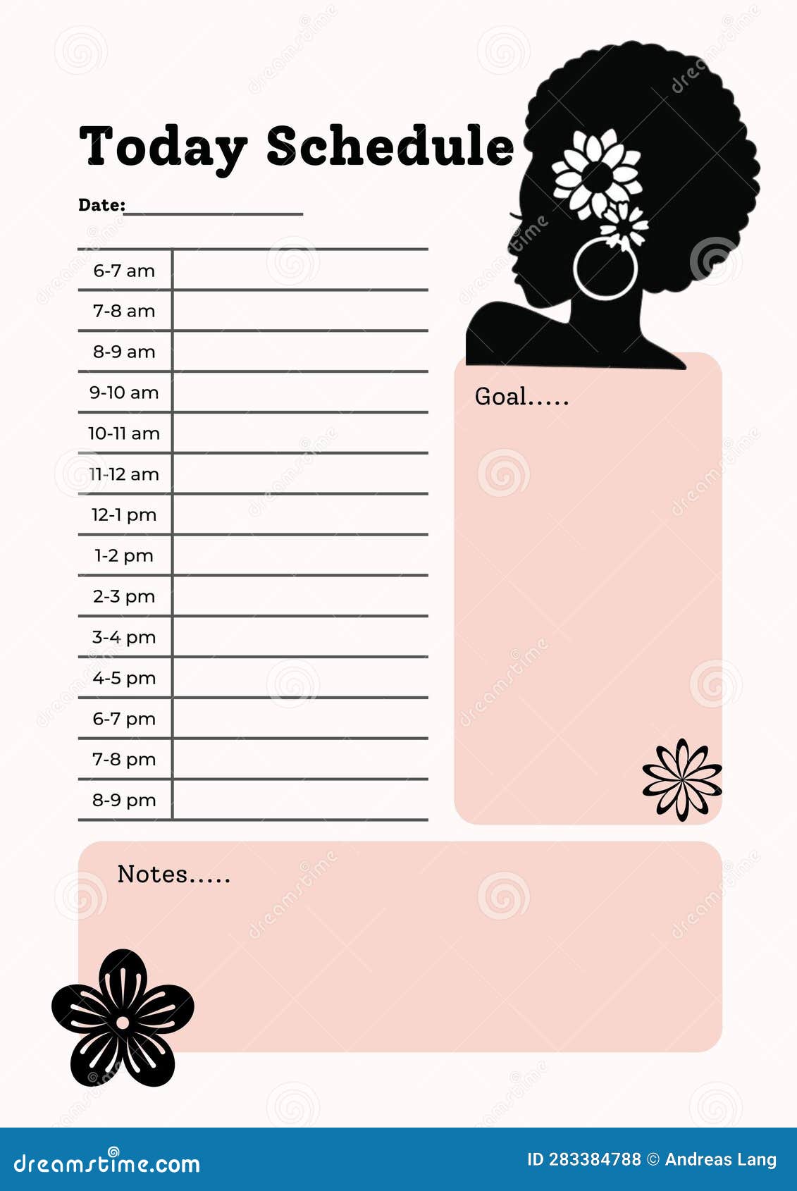 Black Woman Planner Digital Planning Insert Sheet Printable Page ...