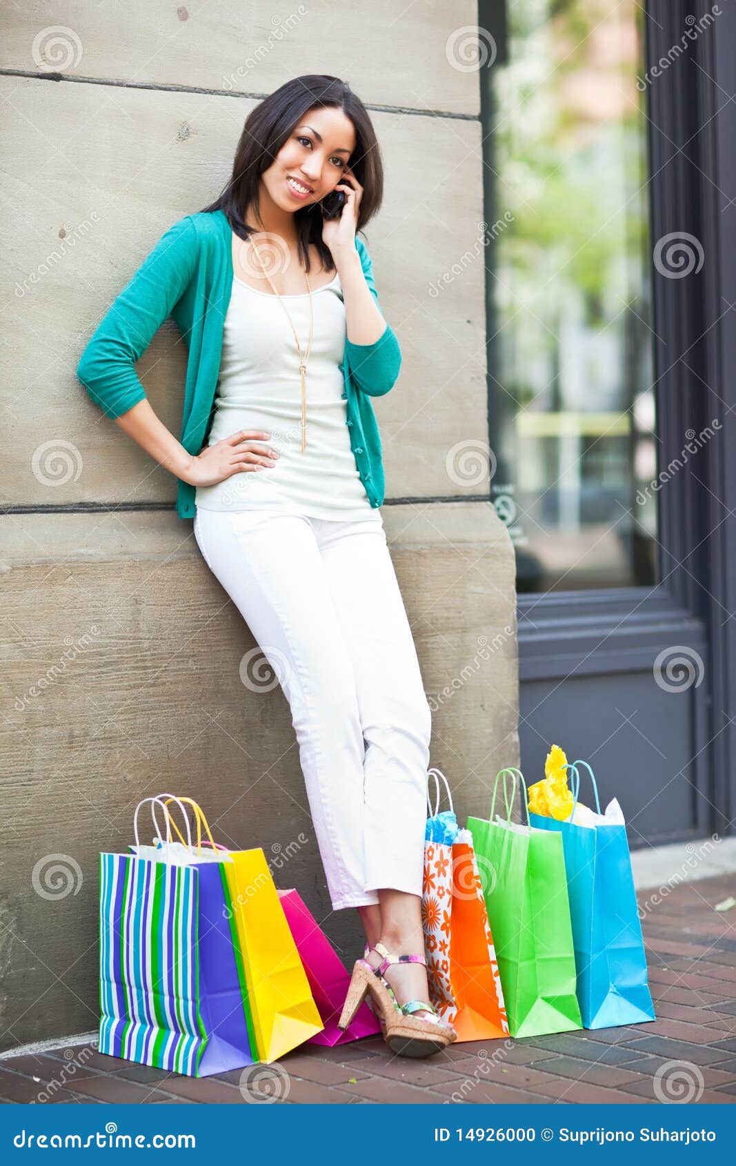 Black woman shopping stock photo. Image of black, lifestyle - 14926000