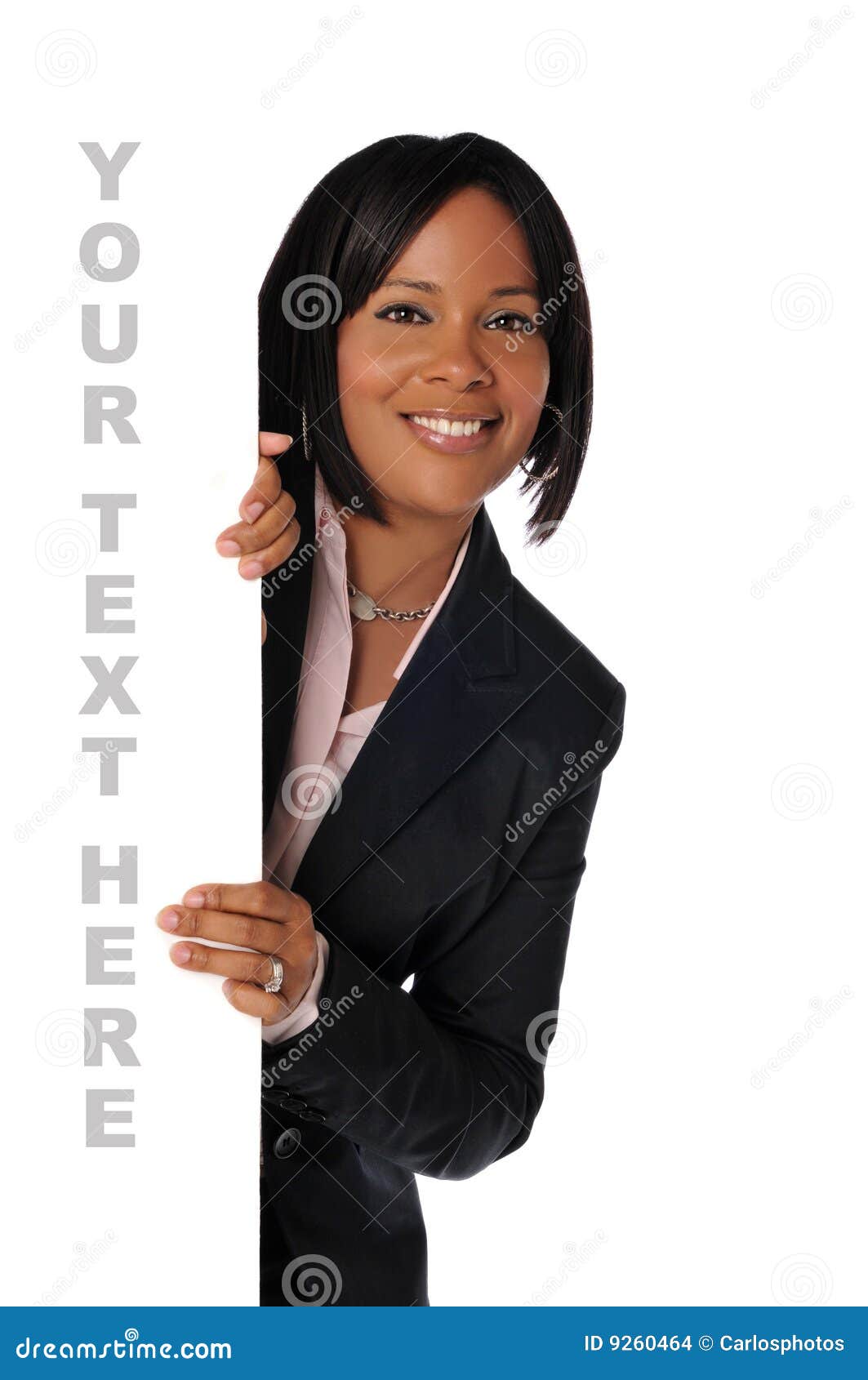 Black woman with sign stock photo. Image of glamor, natural - 9260464