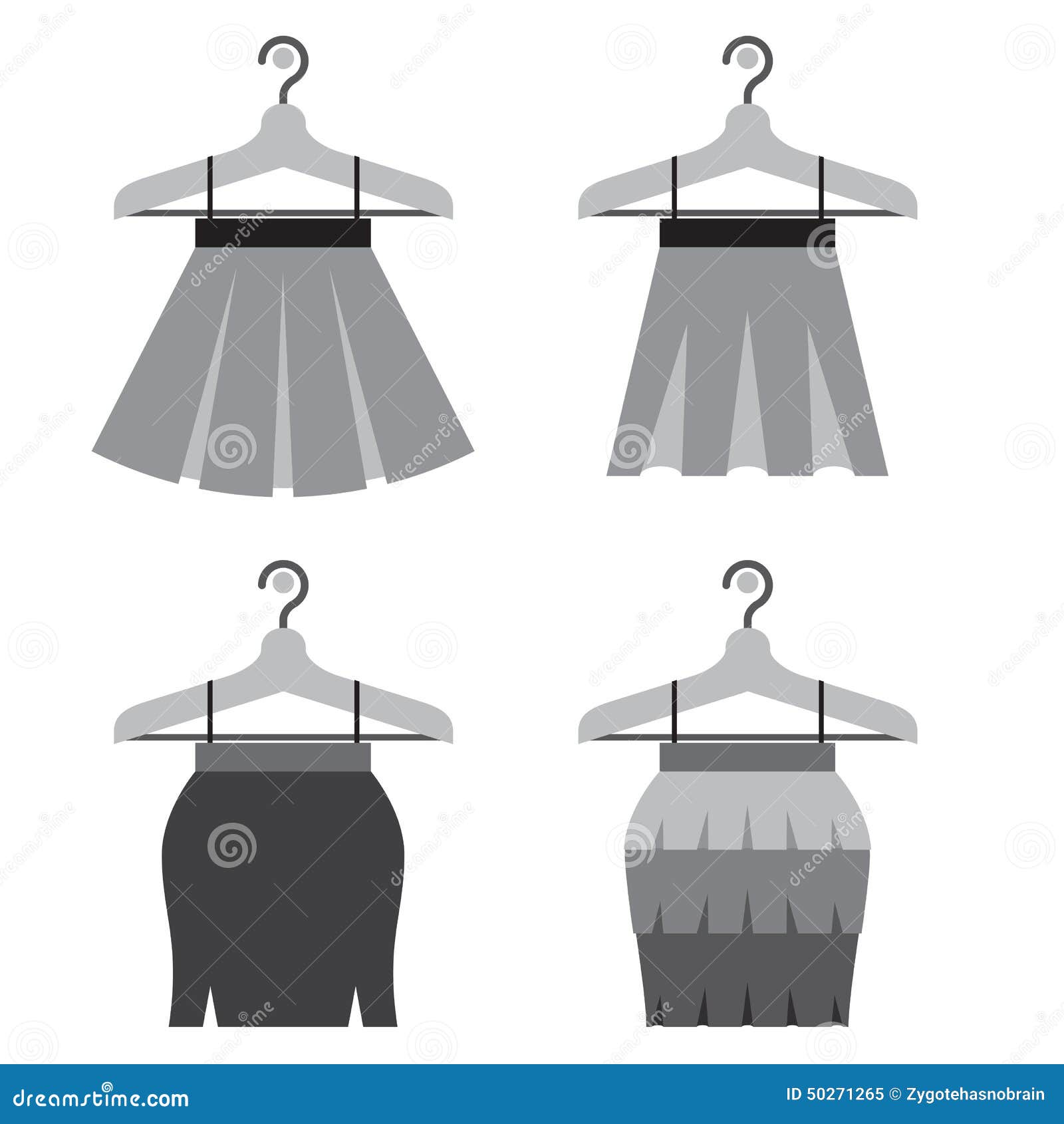 Black Women Skirts With Hangers Cartoon Vector | CartoonDealer.com ...