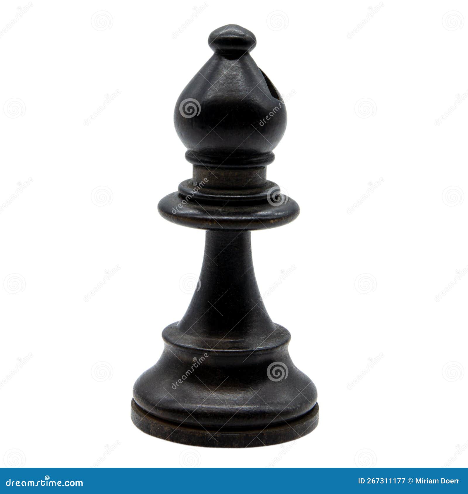 Wooden Bishop Chess Figure On Grey Background Stock Image ...