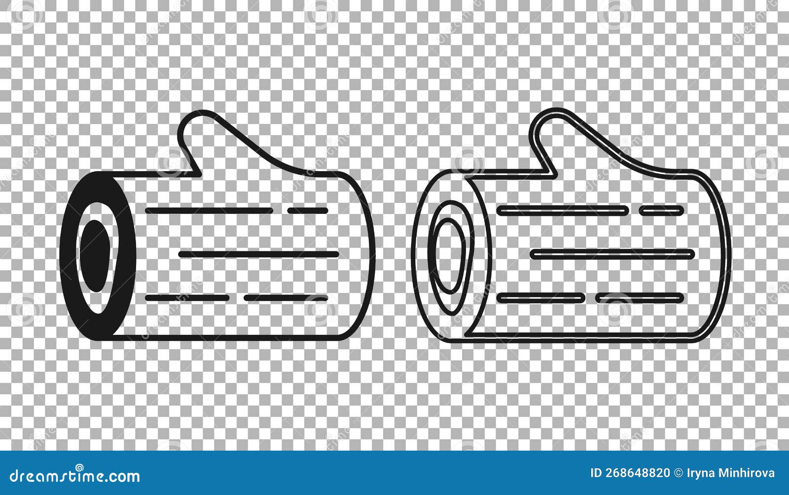 Black Wooden Log Icon Isolated on Transparent Background. Stack of ...