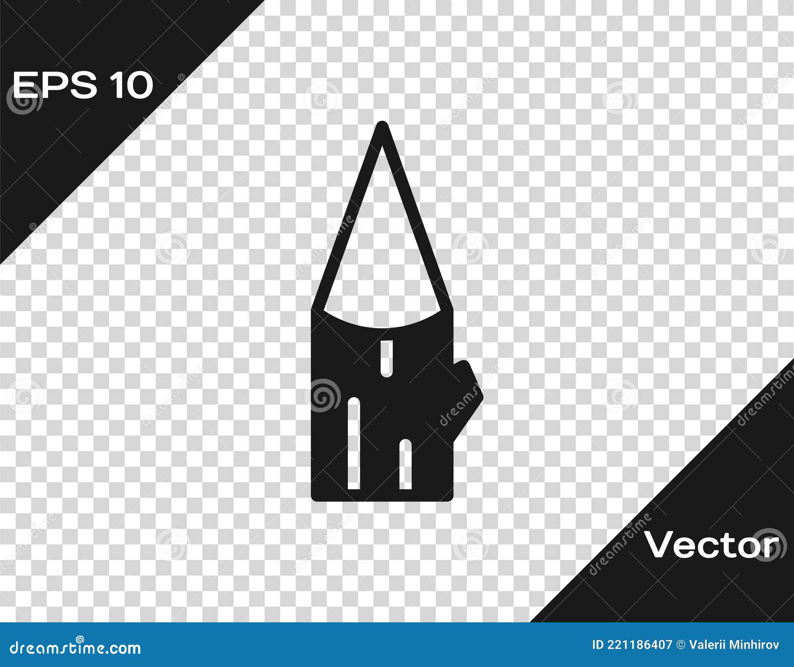 Black Wooden Log Icon Isolated on Transparent Background. Vector Stock ...