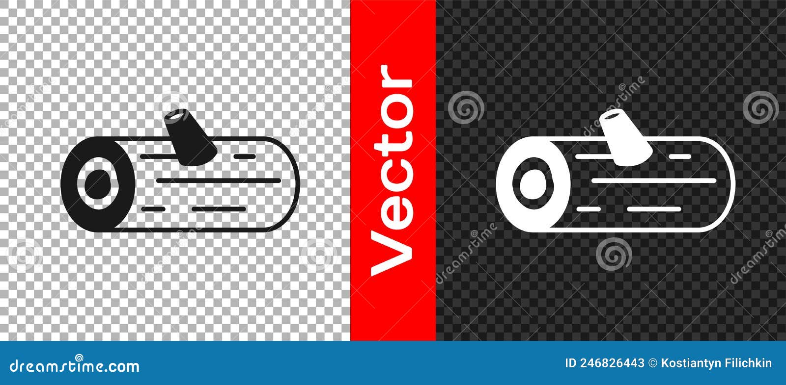 Black Wooden Logs Icon Isolated on Transparent Background. Stack of ...